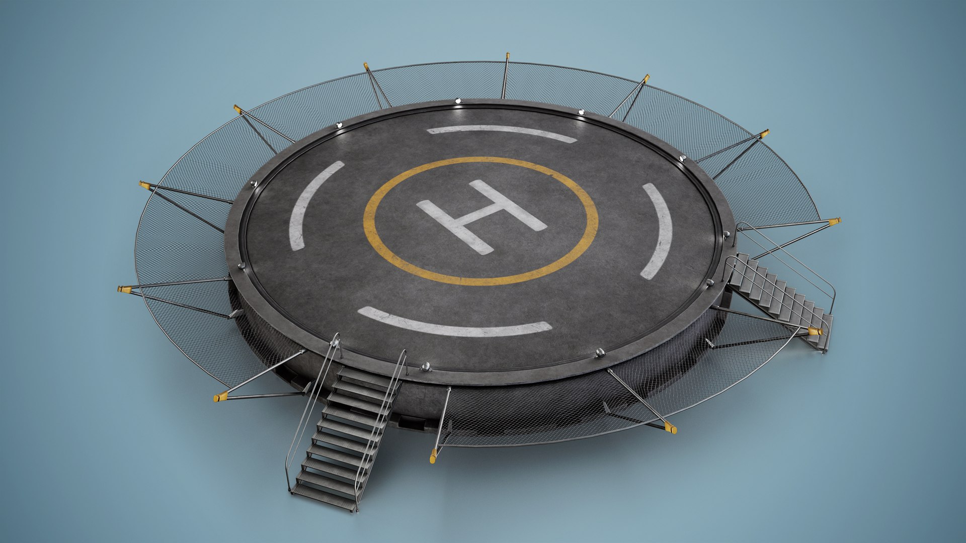 3D Helipad Circular Platform - TurboSquid 2212933