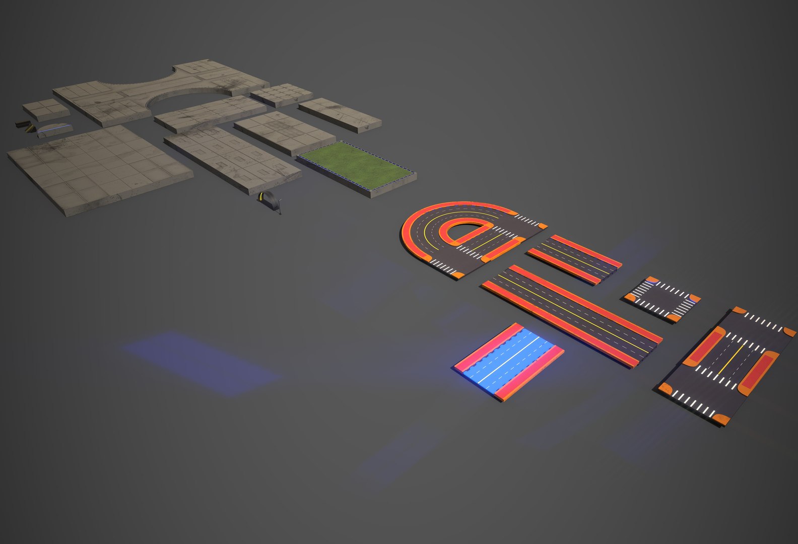 3D Model Sci-Fi Modular Road Pack Components Final - TurboSquid 2427979