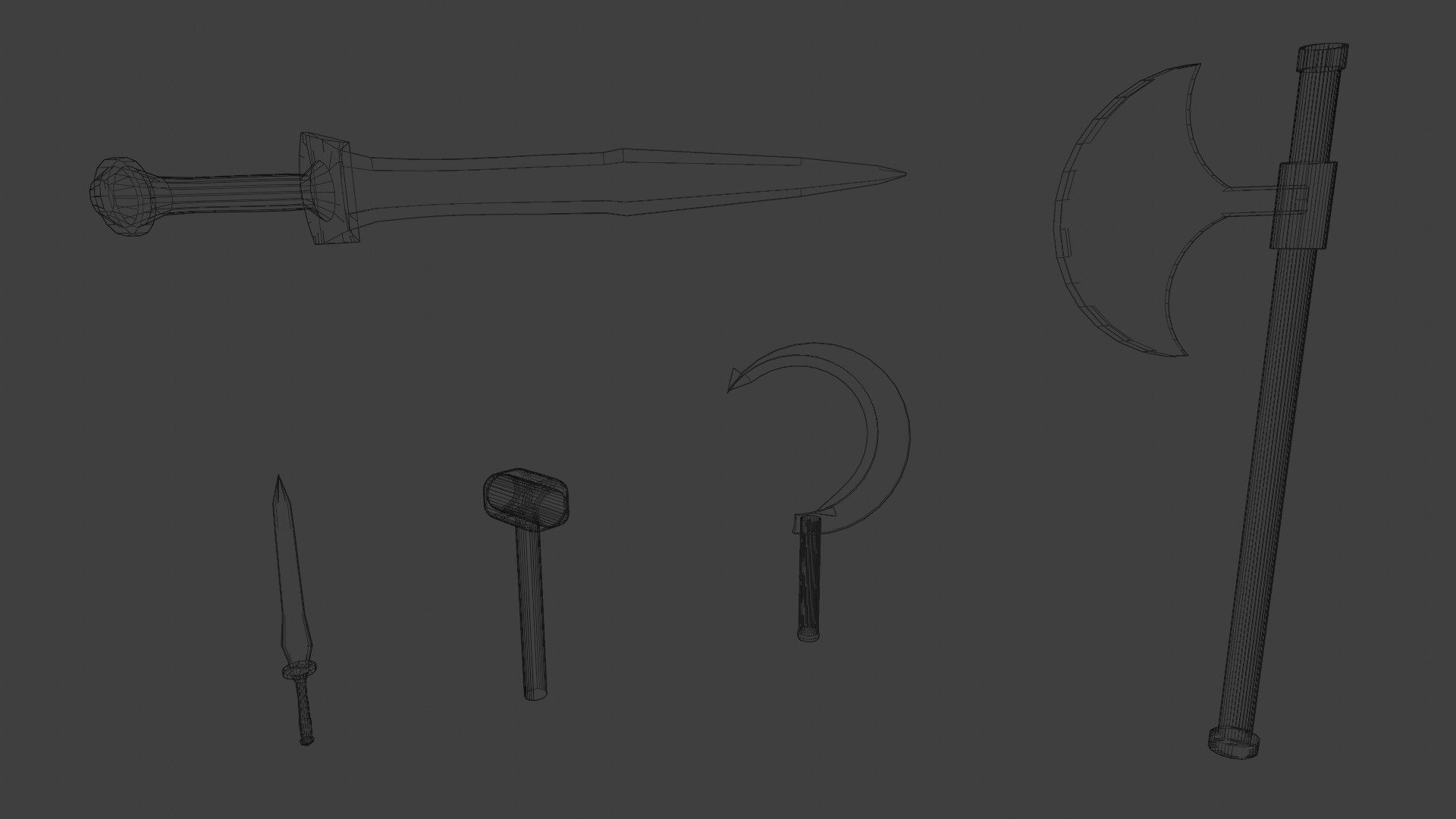 3D model weapons sword hammer - TurboSquid 1605559