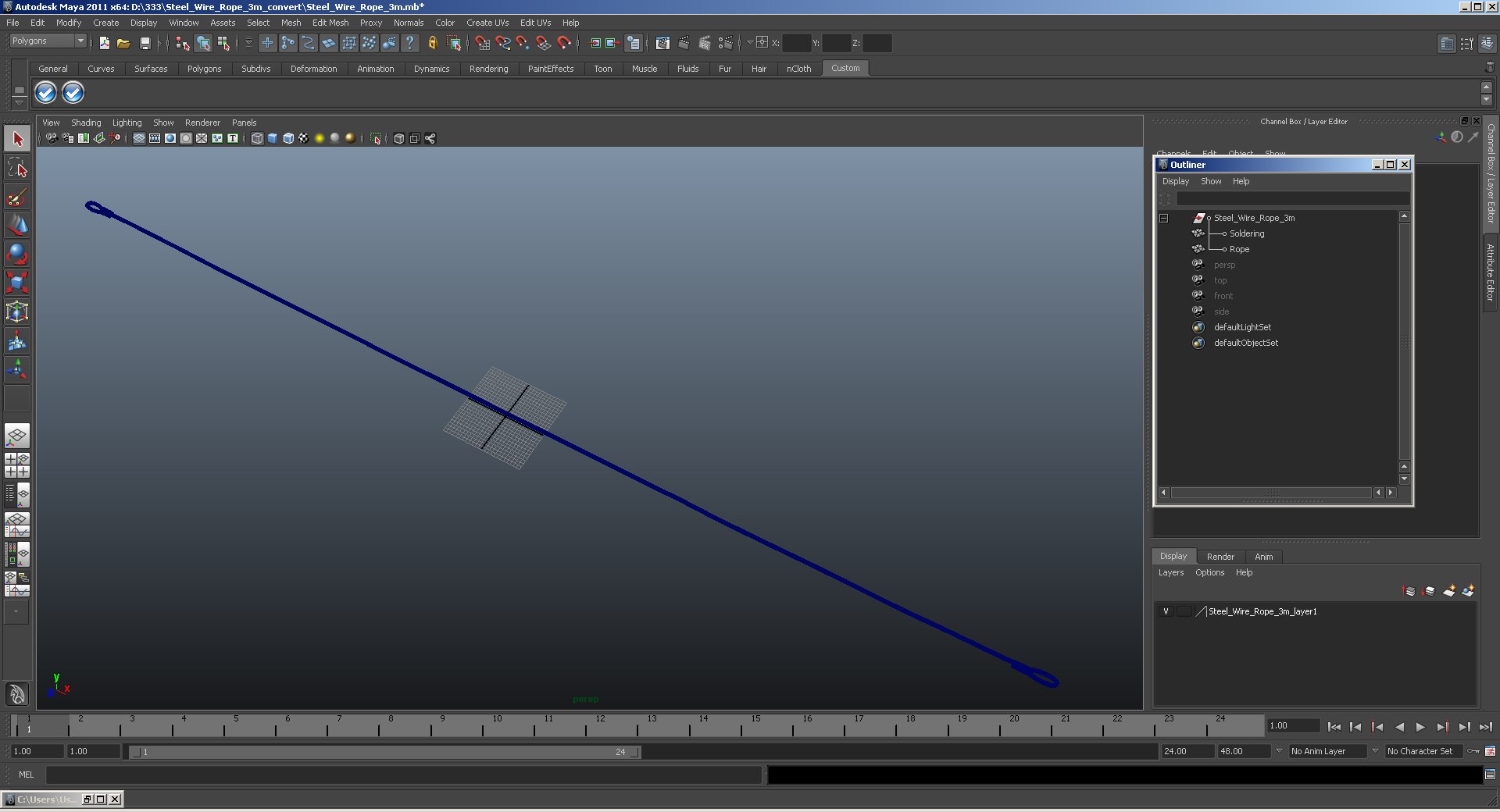 Steel Wire Rope 3m 3D Model - TurboSquid 1283448