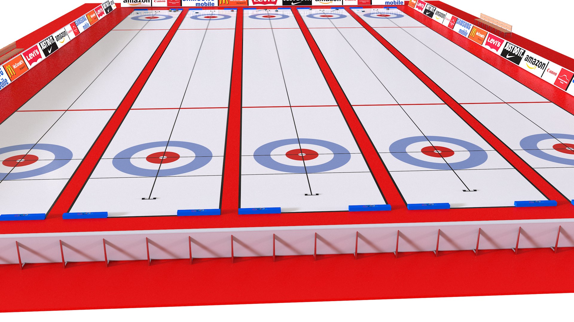 Curling Rink - Red 3D Model - TurboSquid 1910077