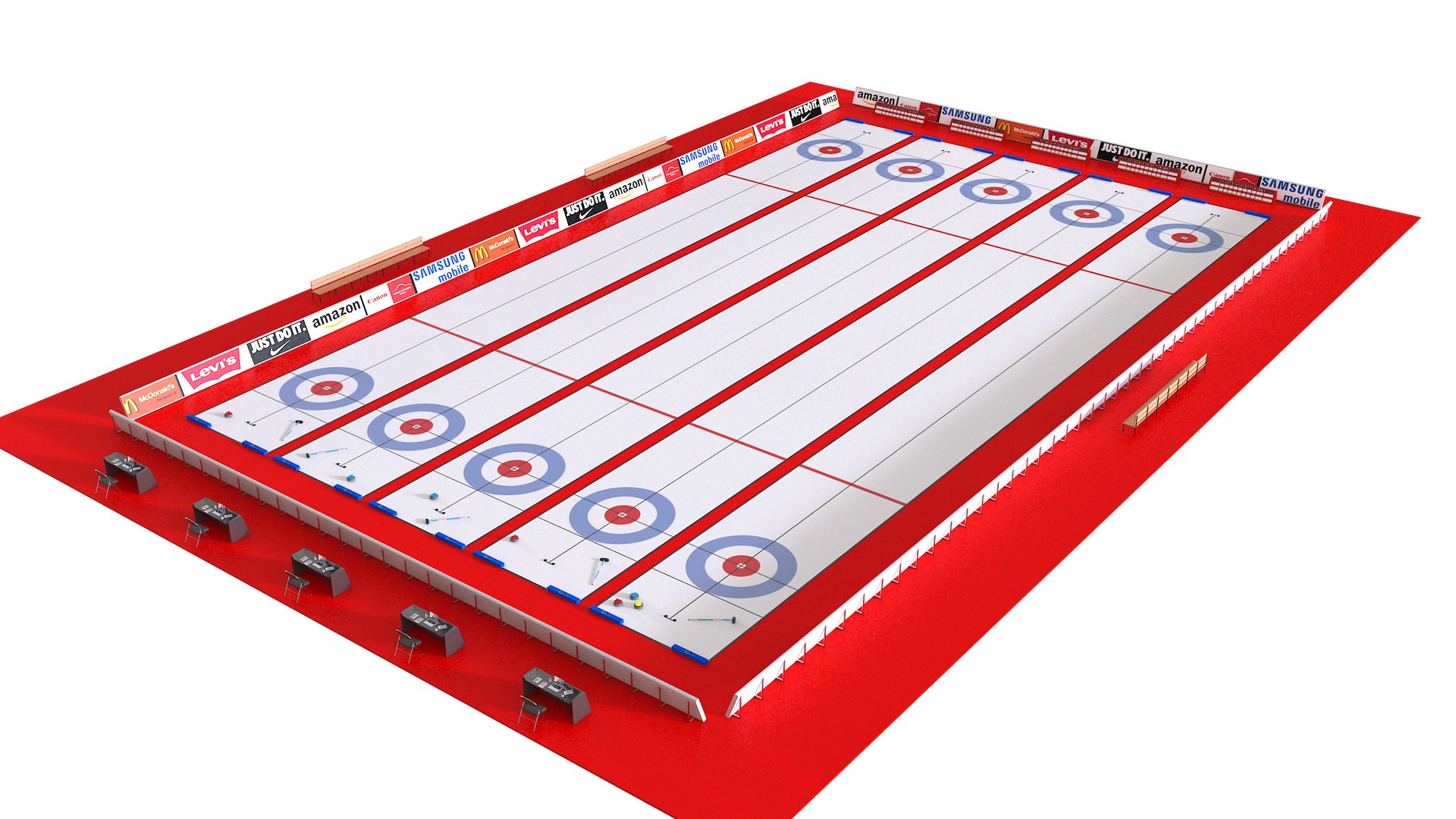 Curling Rink - Red 3D Model - TurboSquid 1910077