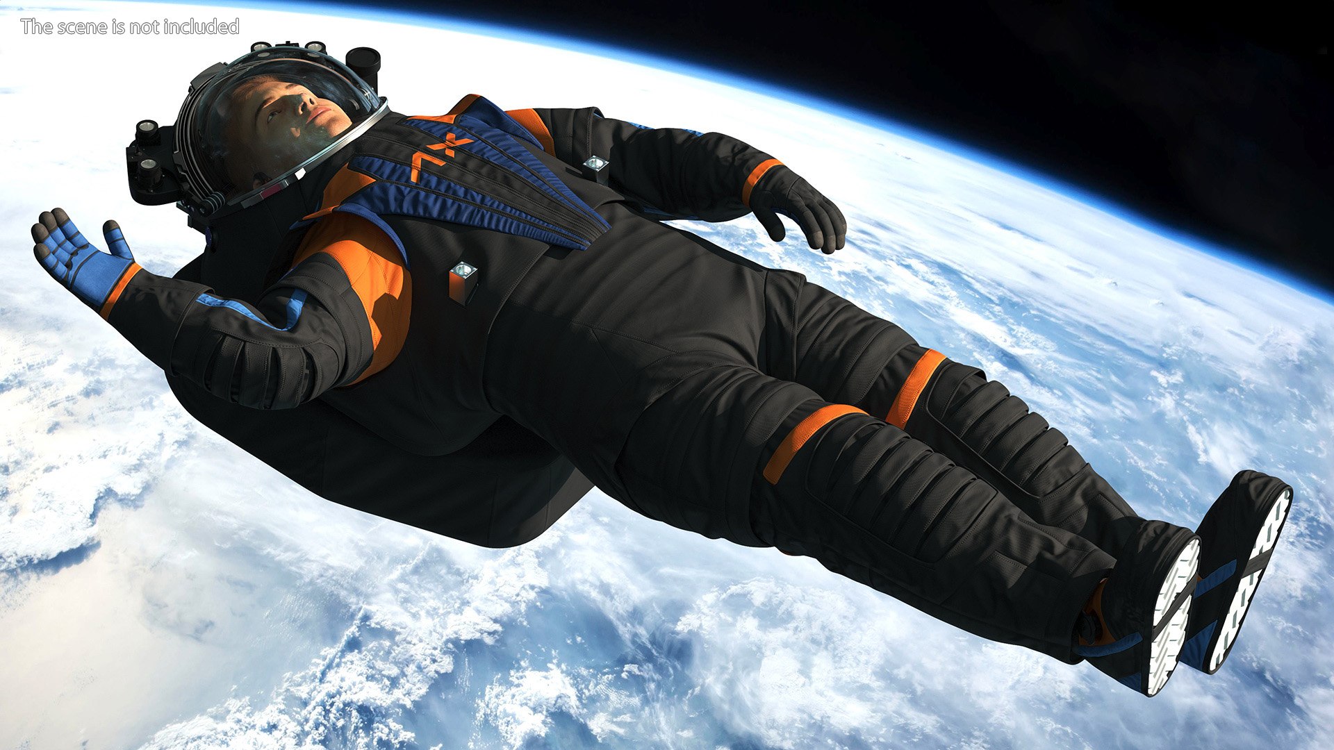 3D Modern NASA Spacesuit Axiom On Astronaut Waving Pose Fur Model ...