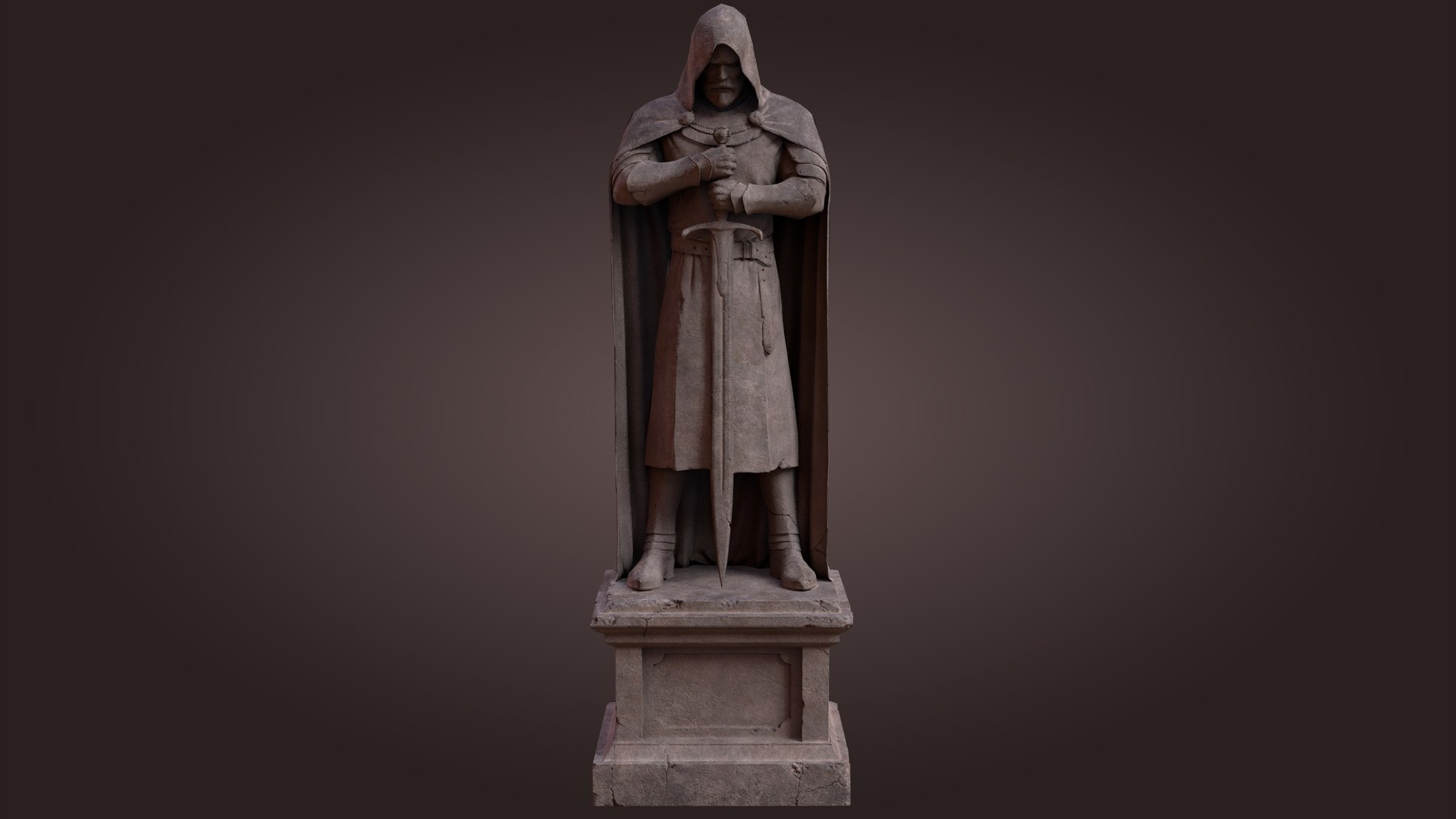 Ancient Sandstone Statue Knight 3D Model - TurboSquid 1703003