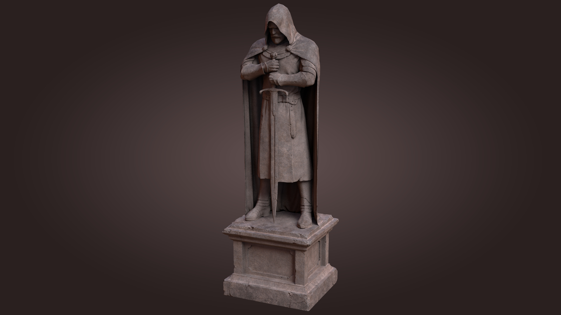 Ancient sandstone statue knight 3D model - TurboSquid 1703003