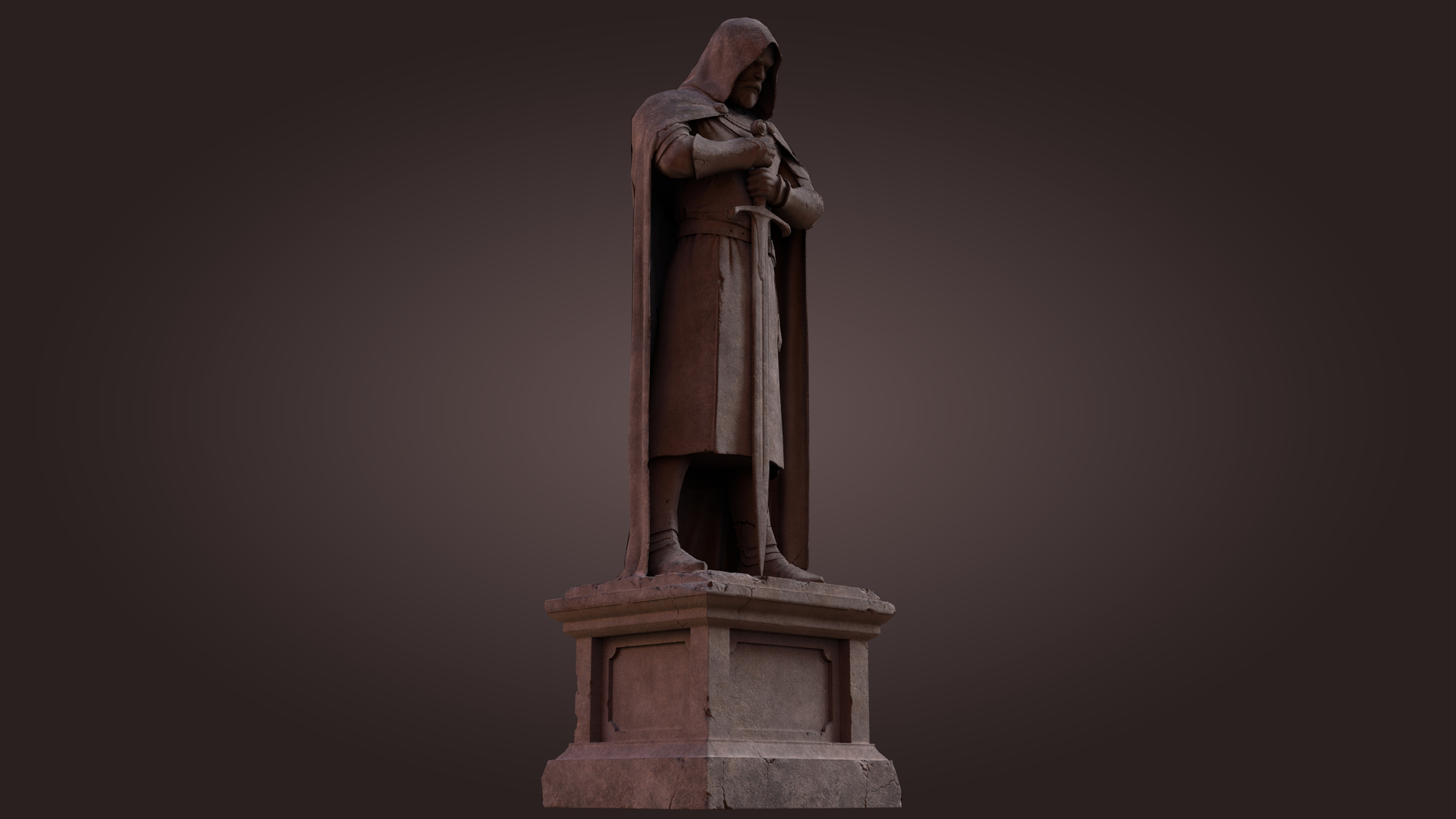 Ancient sandstone statue knight 3D model - TurboSquid 1703003