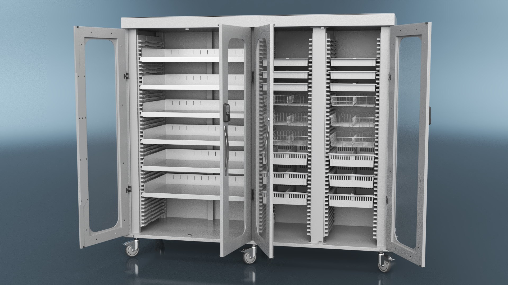 Medical Storage Cabinet 4 Cells 3D - TurboSquid 2411096