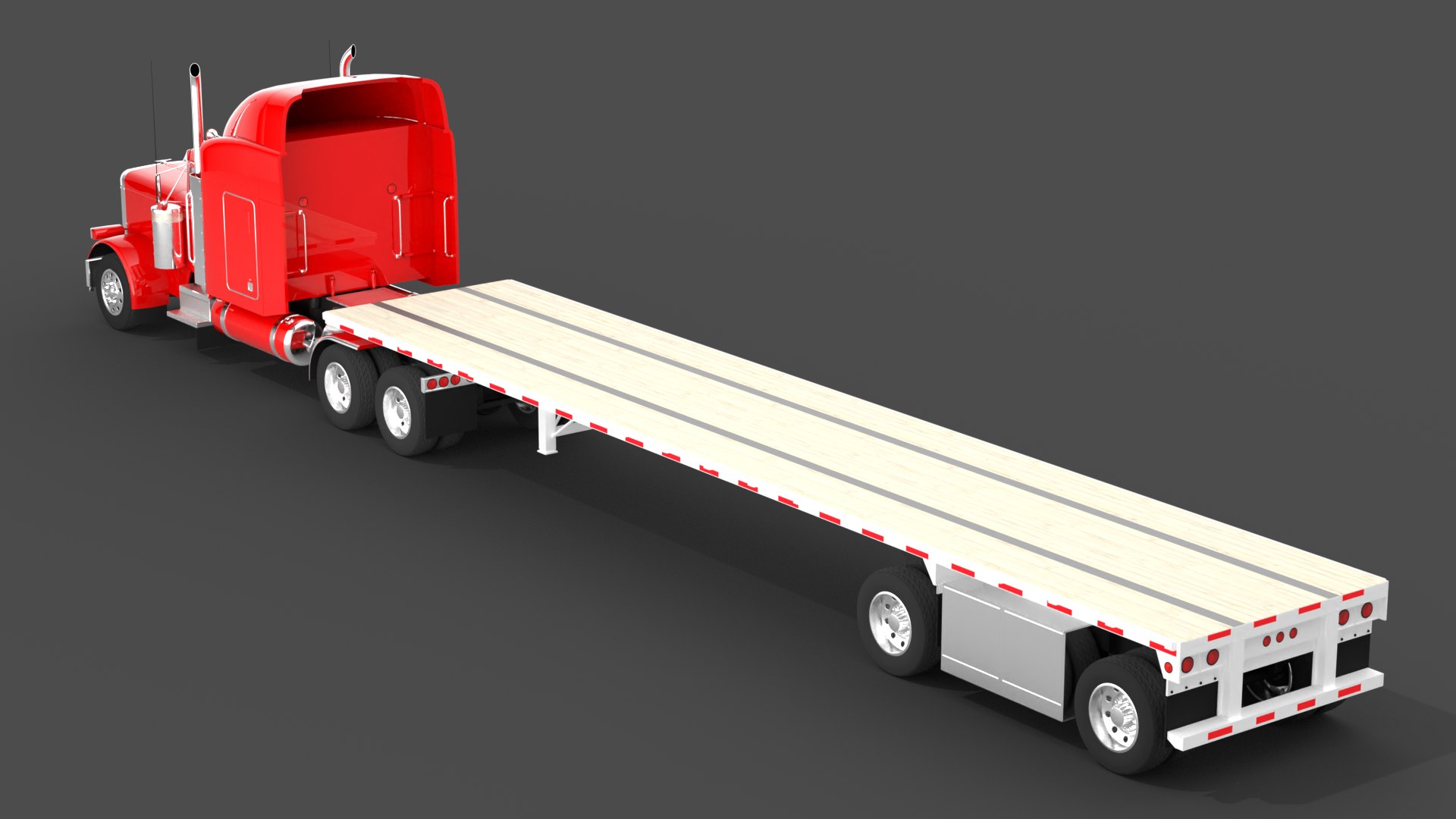 3D Model Flatbed Semi-trailer Truck Trailer - TurboSquid 1168257