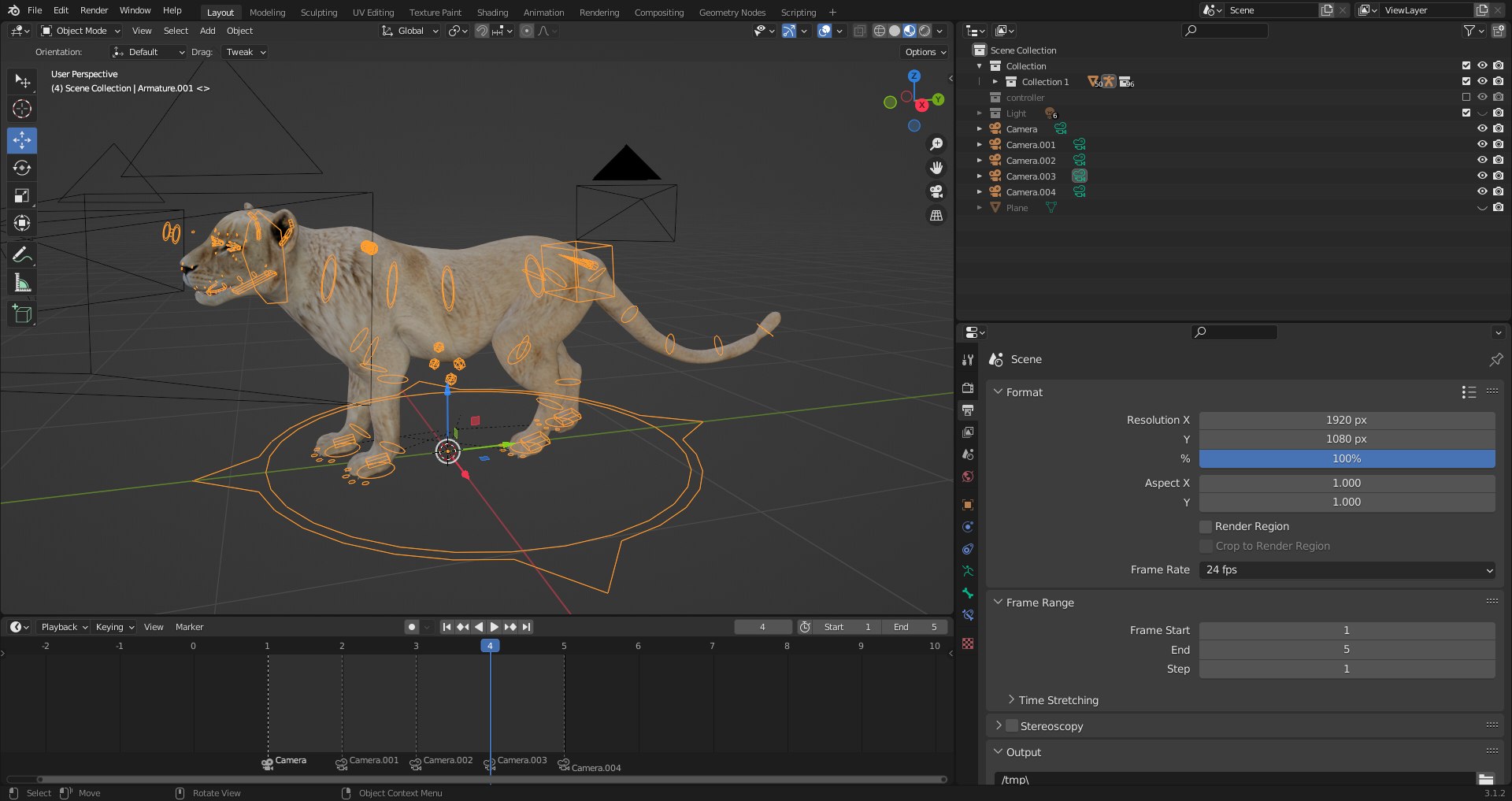3d Lioness Rigged And Animation In Blender Unity Turbosquid 2095874