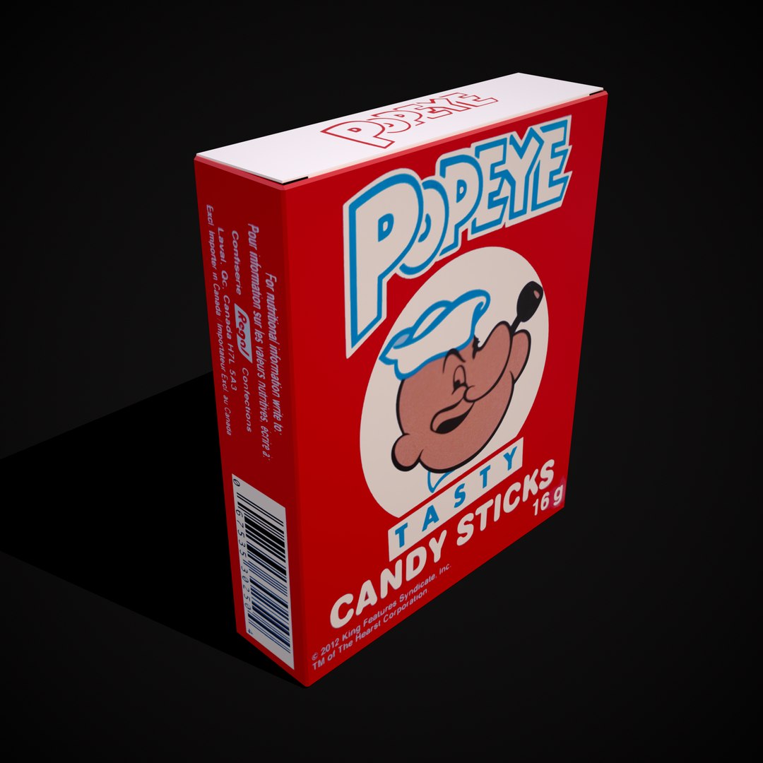 3D Popeye Candy Sticks model - TurboSquid 2126034
