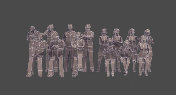 3d model style people architectural animation