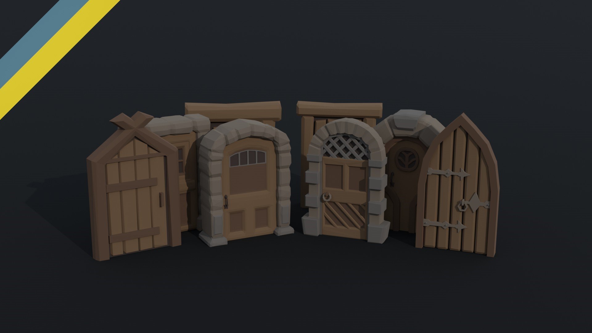Low-poly Cartoon Fantasy Polygonal Door 3D Model - TurboSquid 2080969