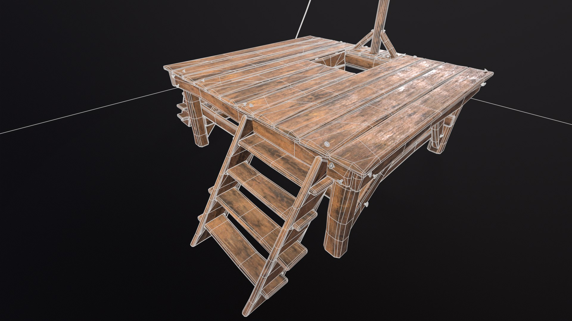 3D model Gallow And Execution Platform - TurboSquid 2175291