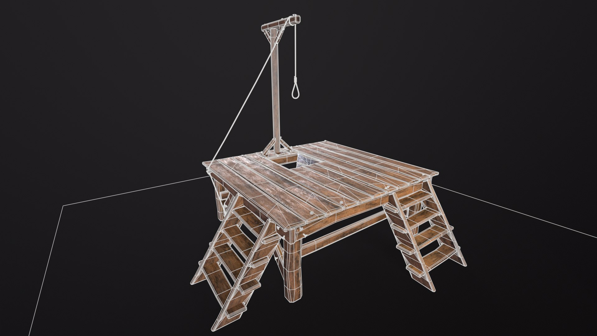 3D model Gallow And Execution Platform - TurboSquid 2175291