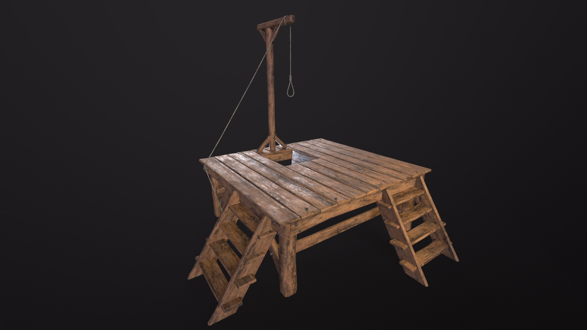 3D model Gallow And Execution Platform - TurboSquid 2175291