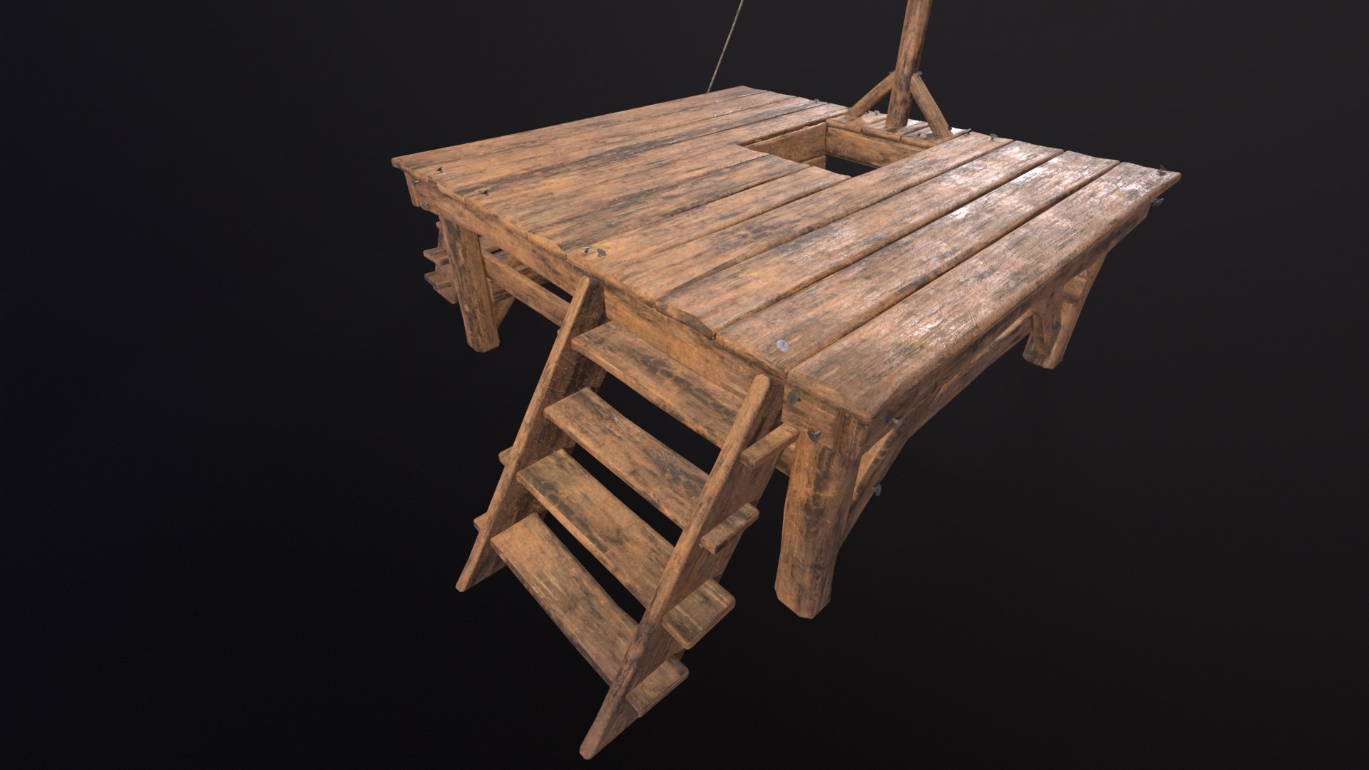 3D model Gallow And Execution Platform - TurboSquid 2175291