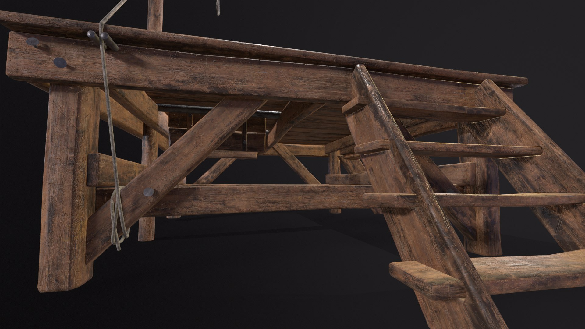 3D model Gallow And Execution Platform - TurboSquid 2175291