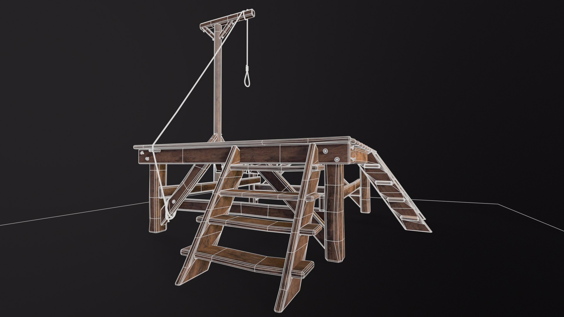 3D model Gallow And Execution Platform - TurboSquid 2175291