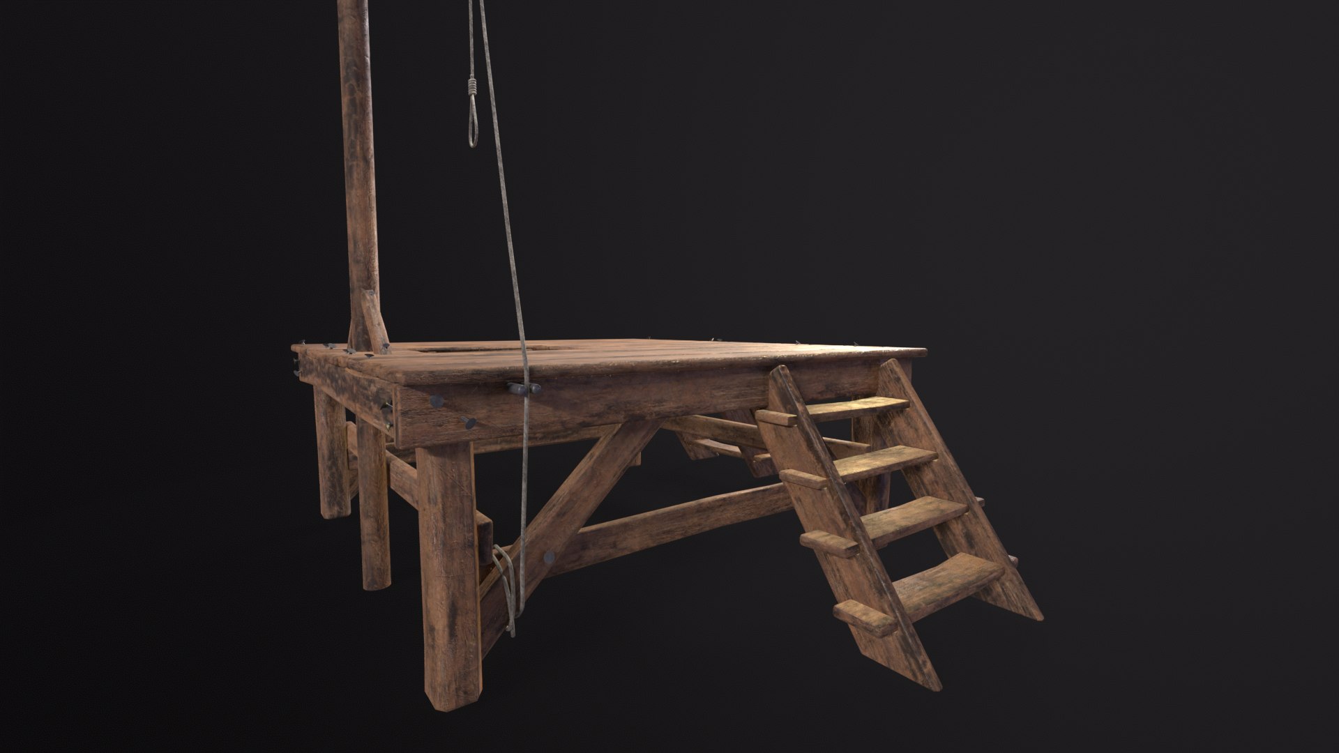 3D model Gallow And Execution Platform - TurboSquid 2175291