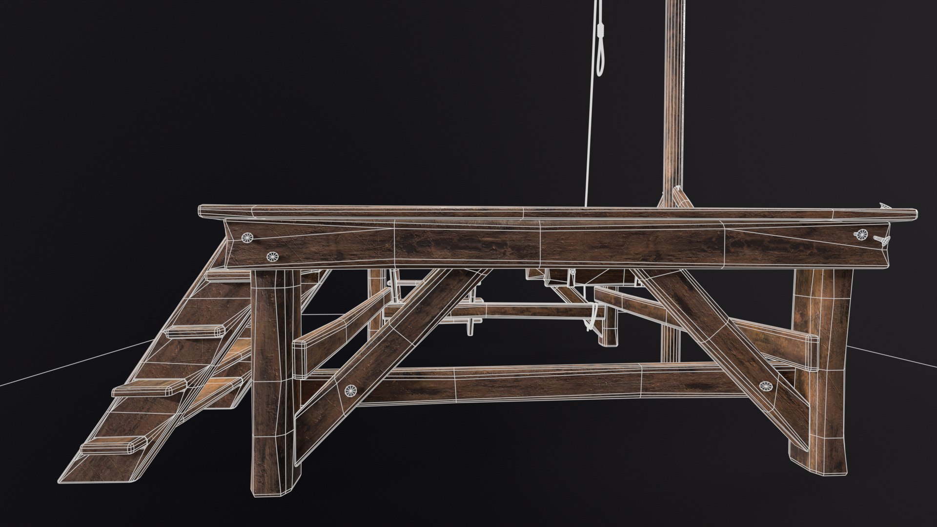 3D model Gallow And Execution Platform - TurboSquid 2175291