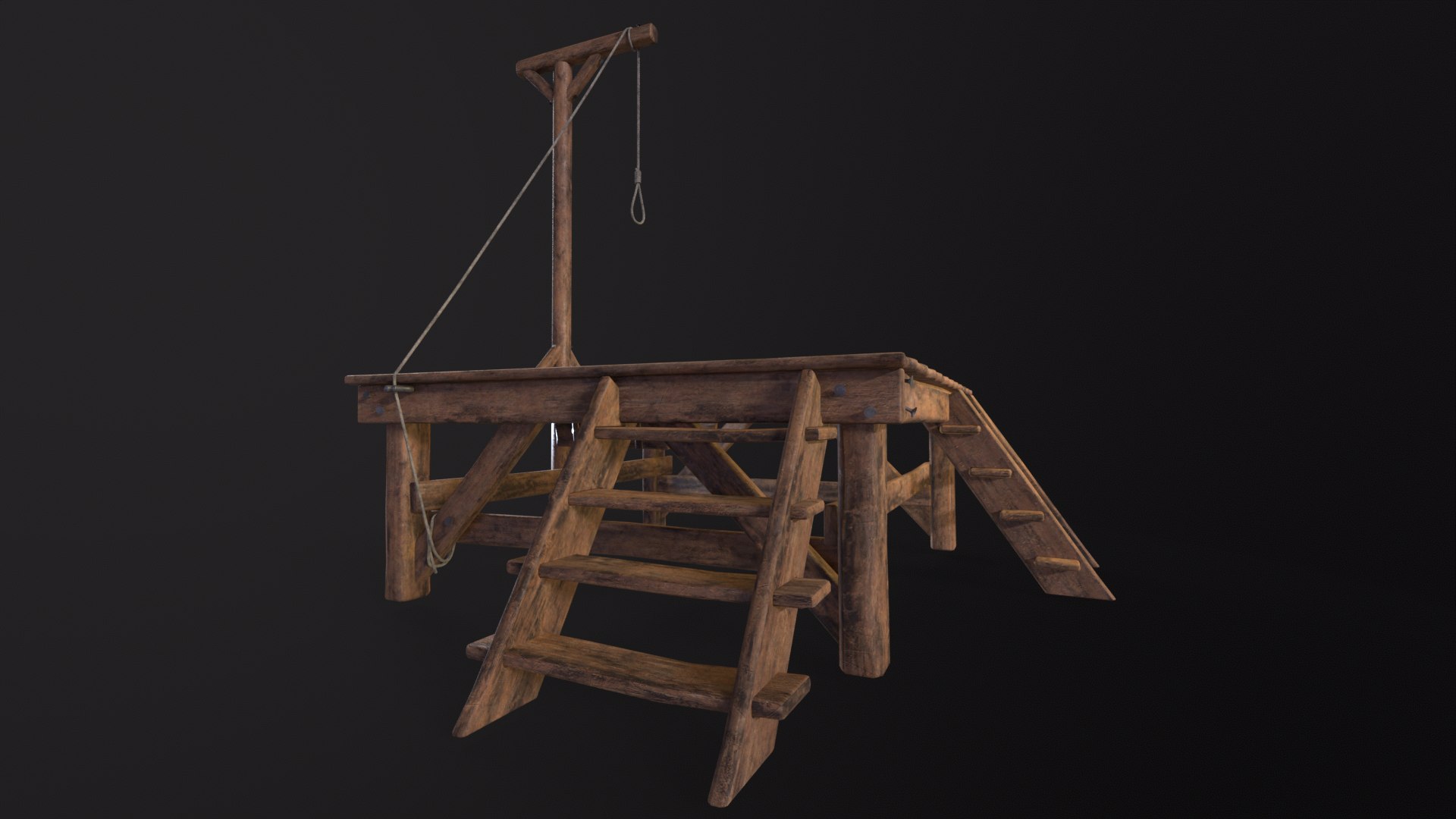 3D model Gallow And Execution Platform - TurboSquid 2175291