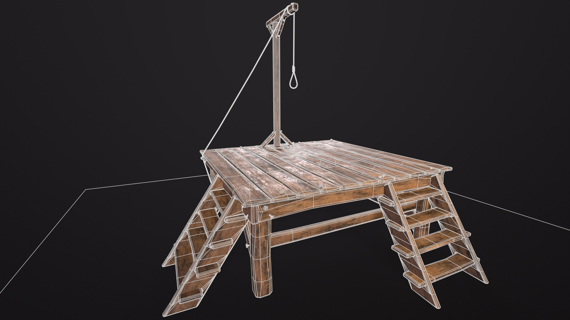 3D model Gallow And Execution Platform - TurboSquid 2175291