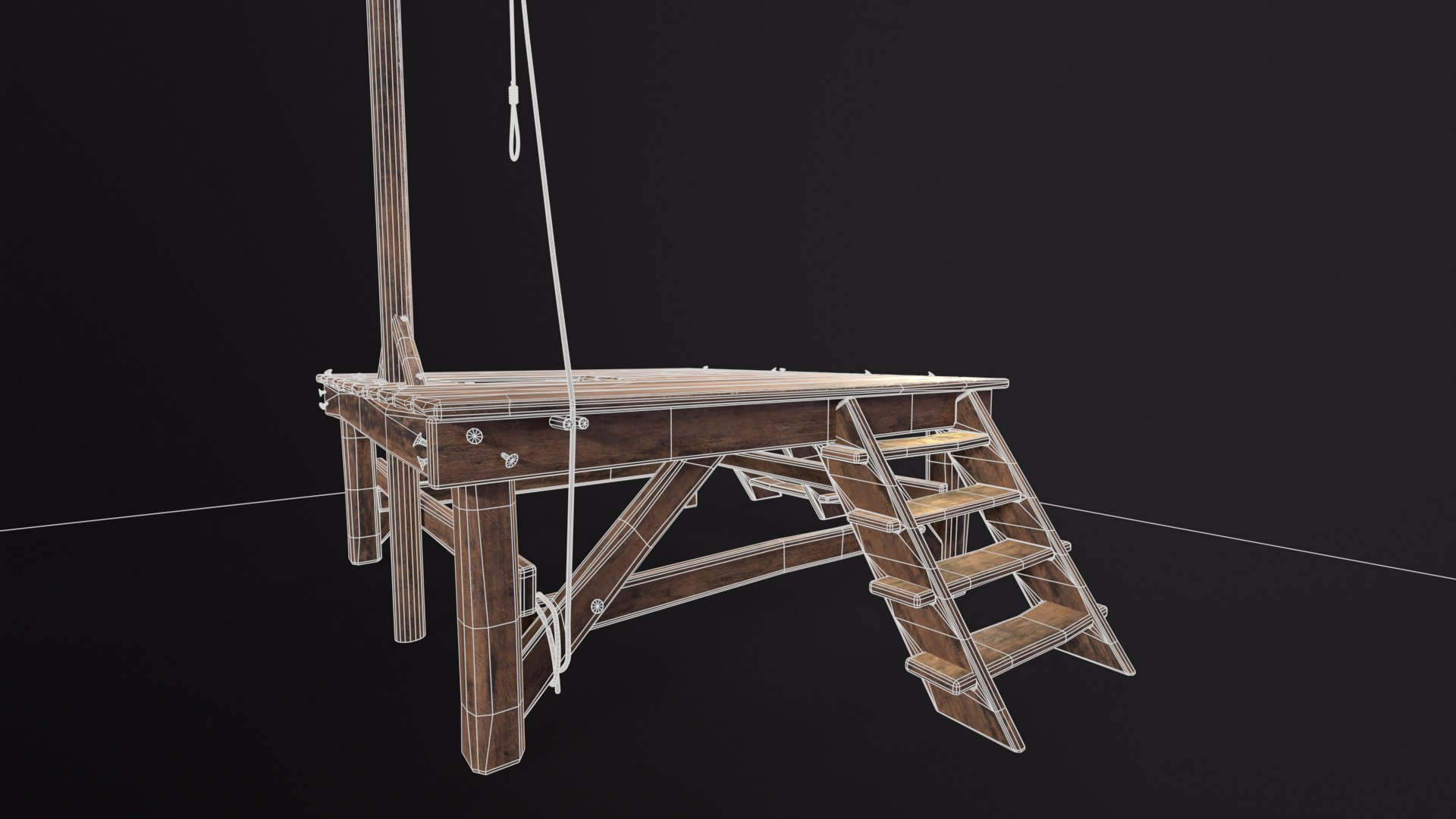 3D model Gallow And Execution Platform - TurboSquid 2175291