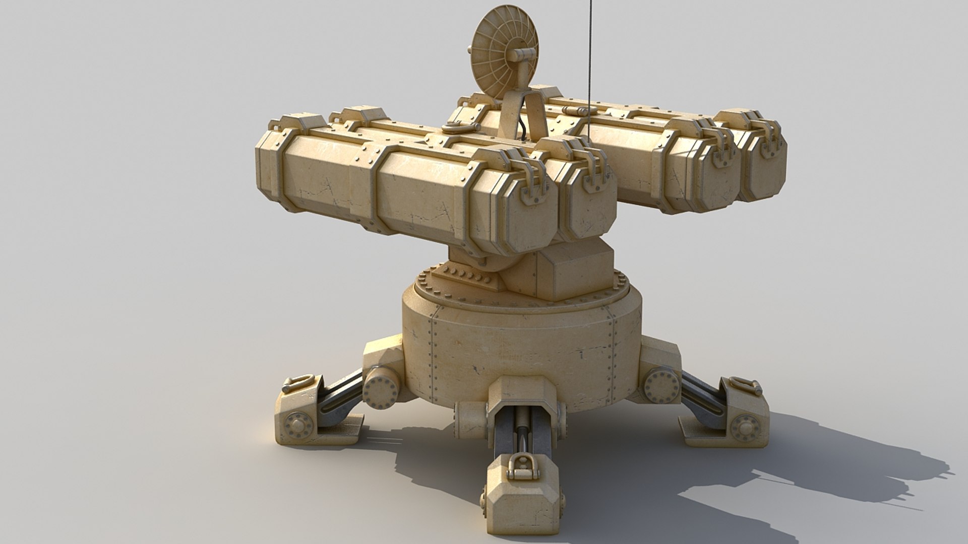 3d Set Automatic Turrets Model