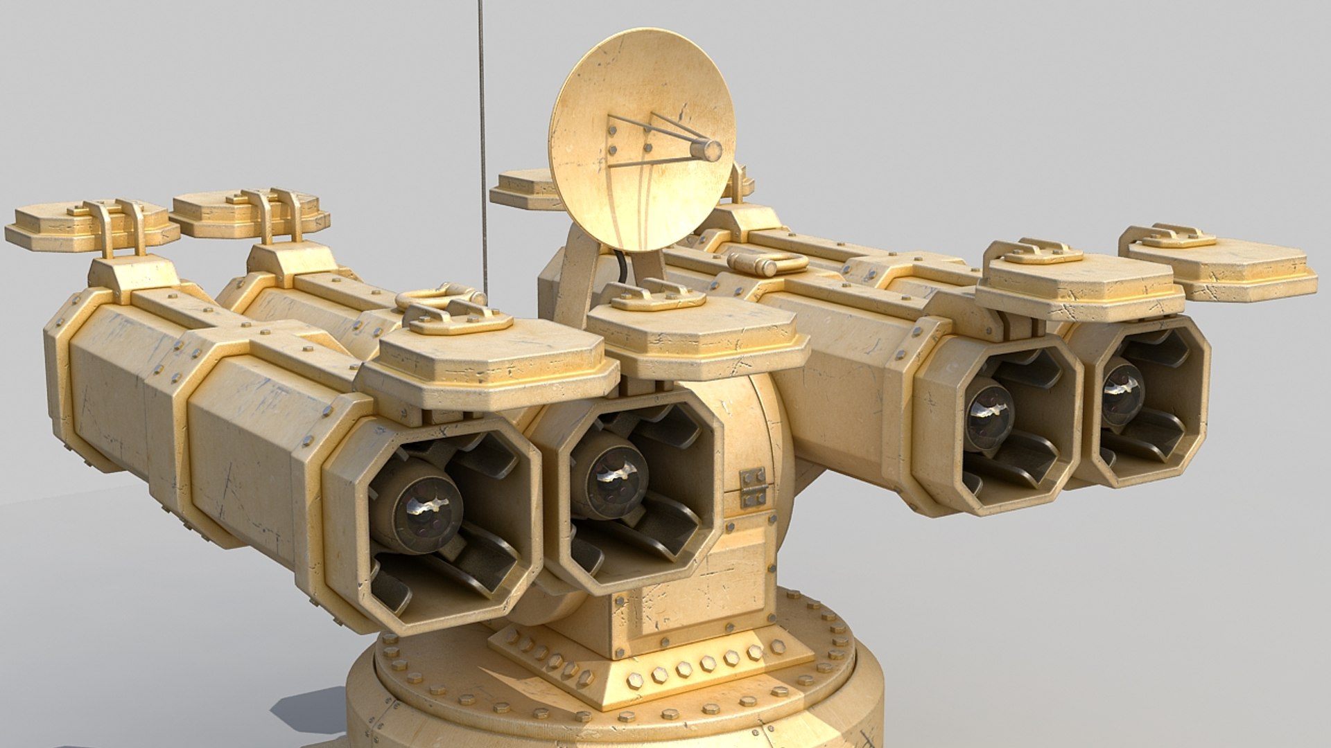 3d Set Automatic Turrets Model
