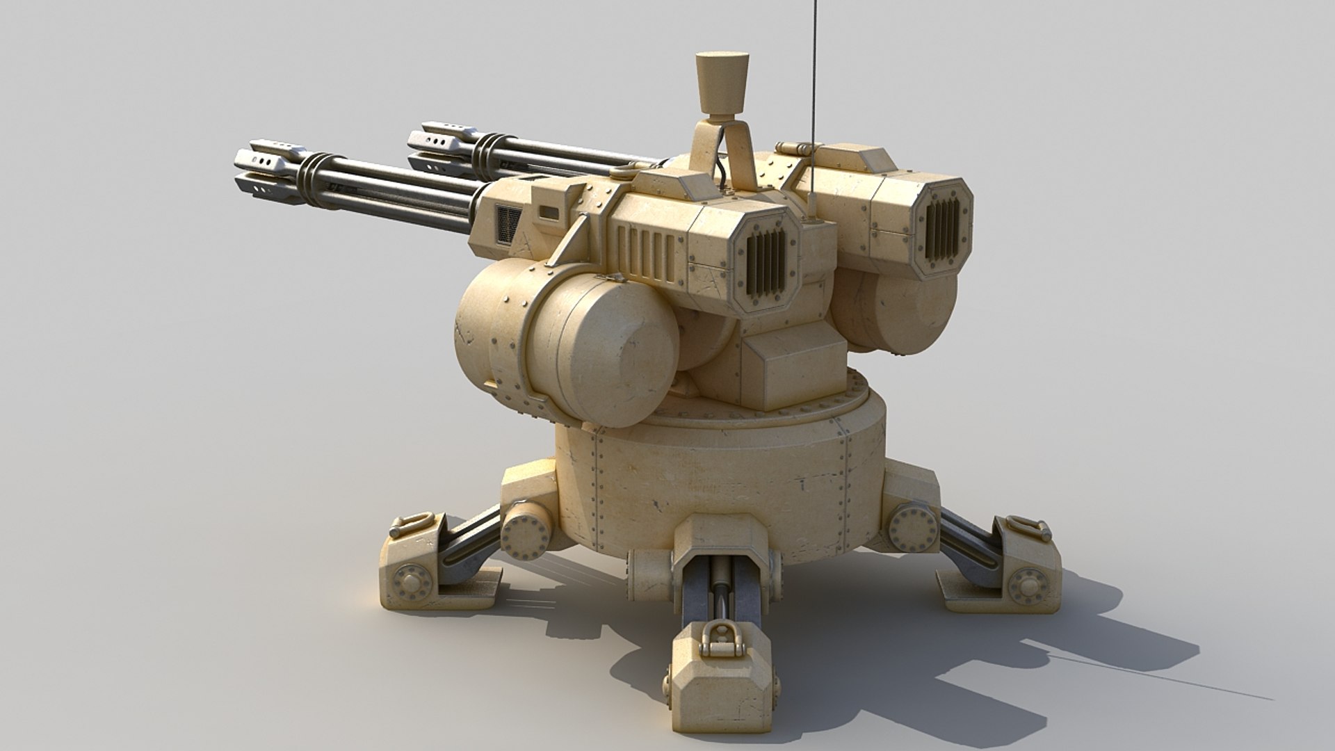 3d Set Automatic Turrets Model