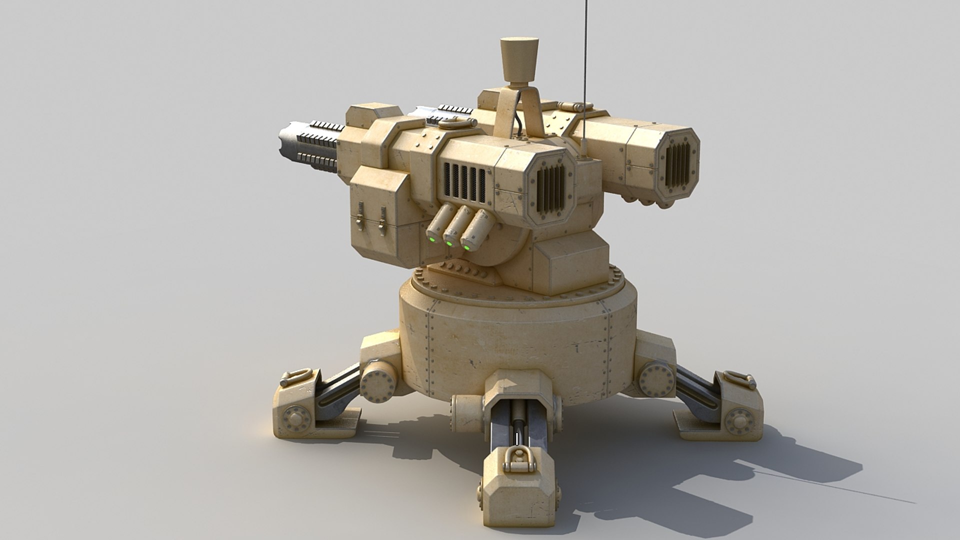3d Set Automatic Turrets Model