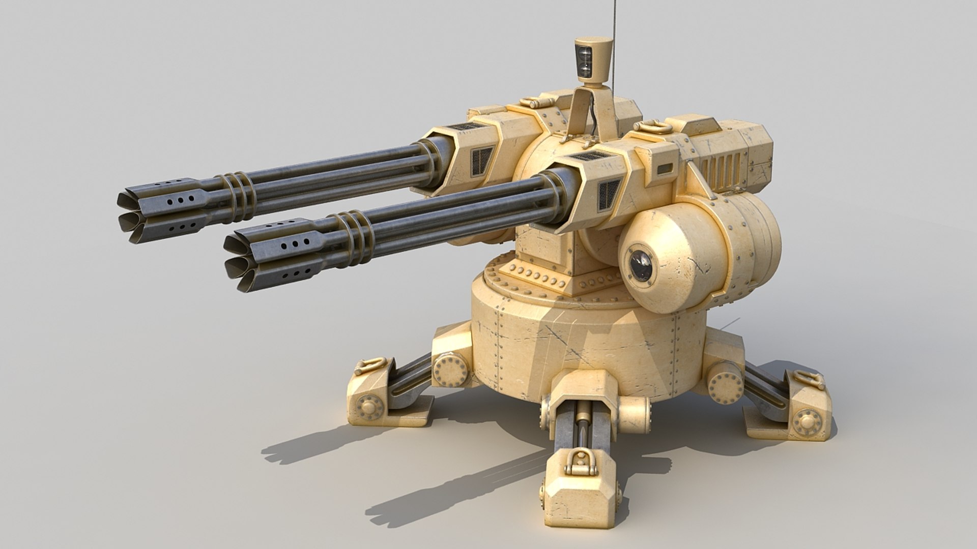 3d Set Automatic Turrets Model
