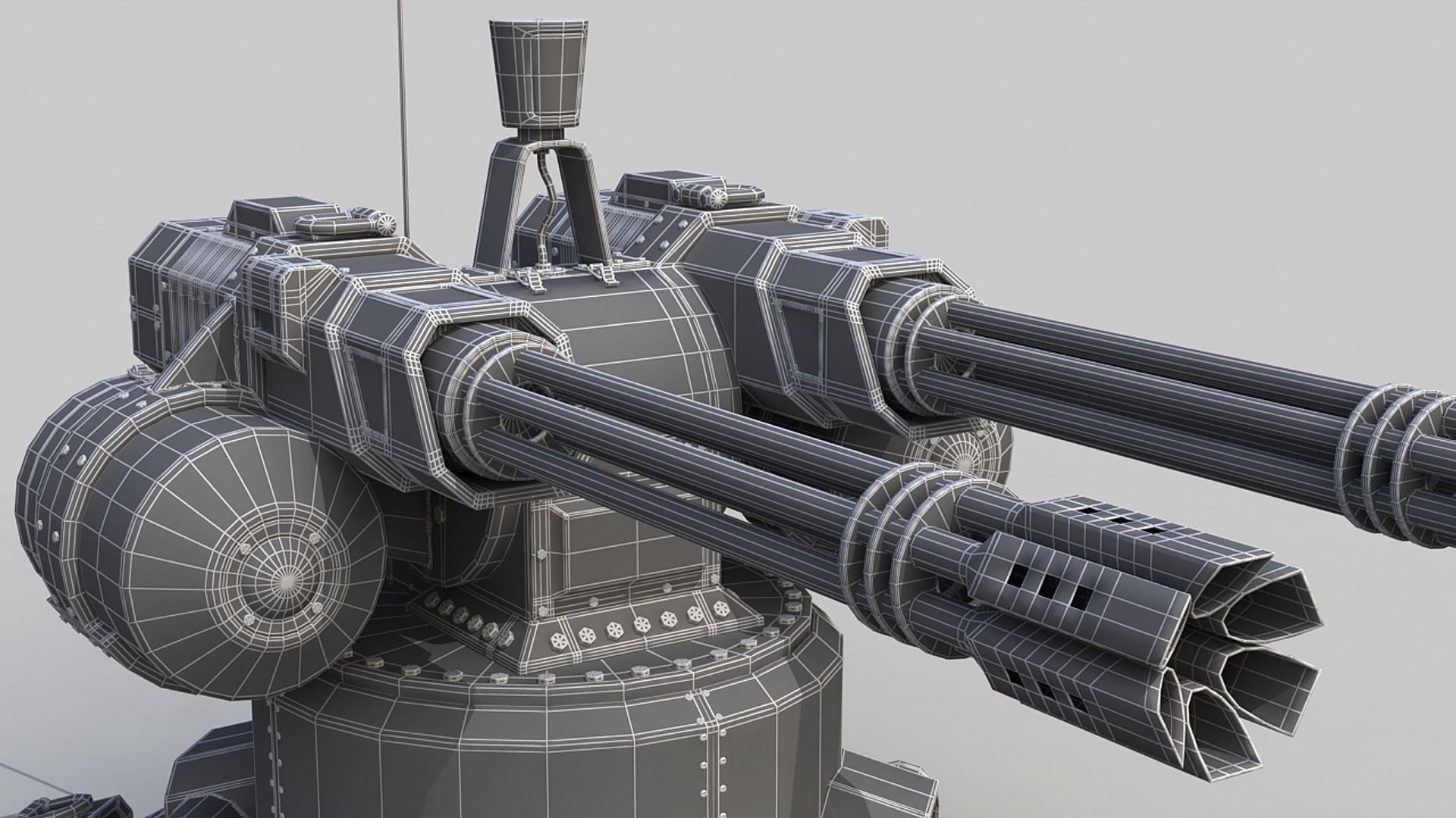 3d Set Automatic Turrets Model