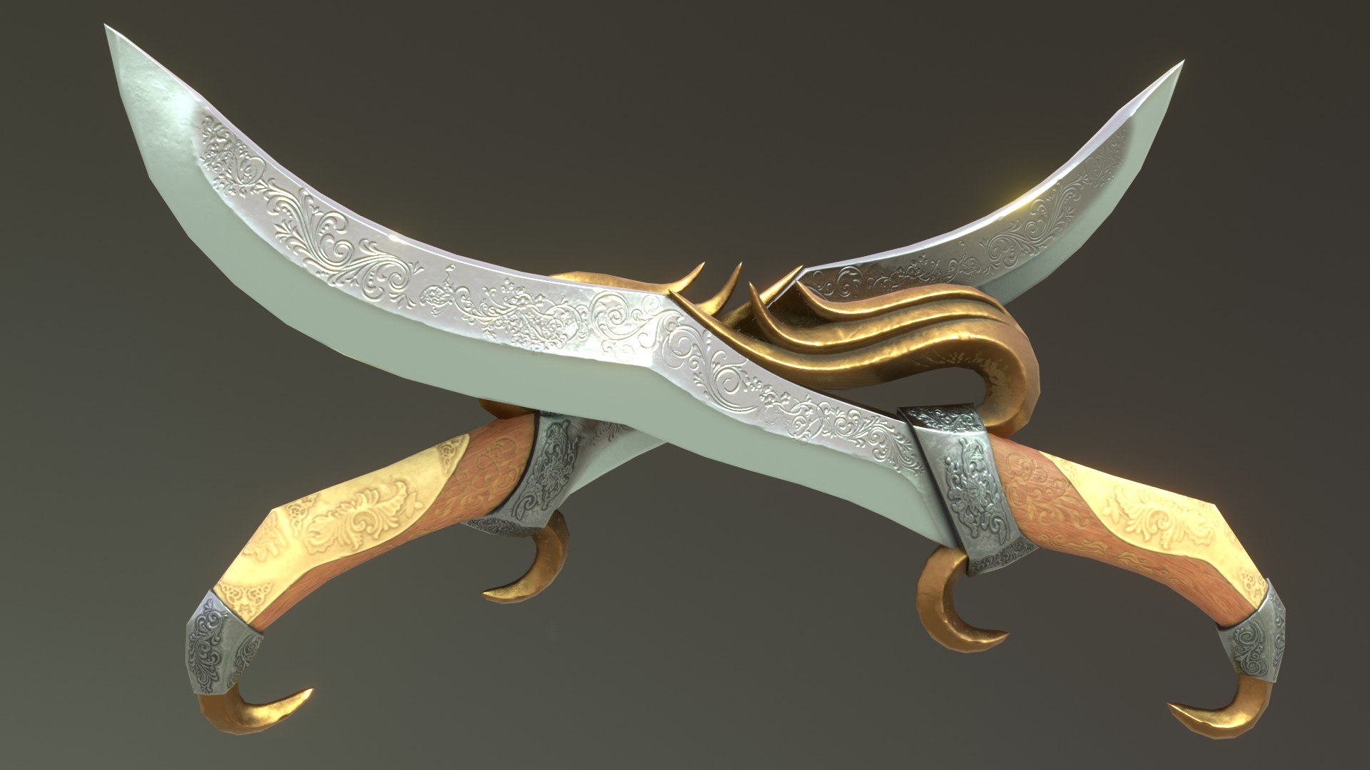 Fantasy elf weapon set 3D - TurboSquid 1940176