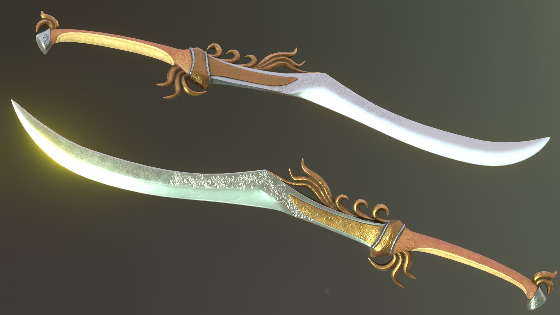 Fantasy elf weapon set 3D - TurboSquid 1940176