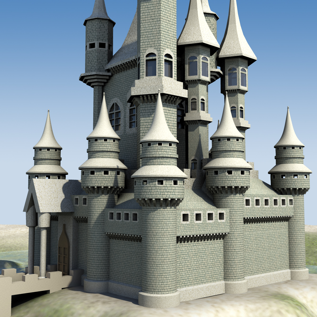 castle water 3d model