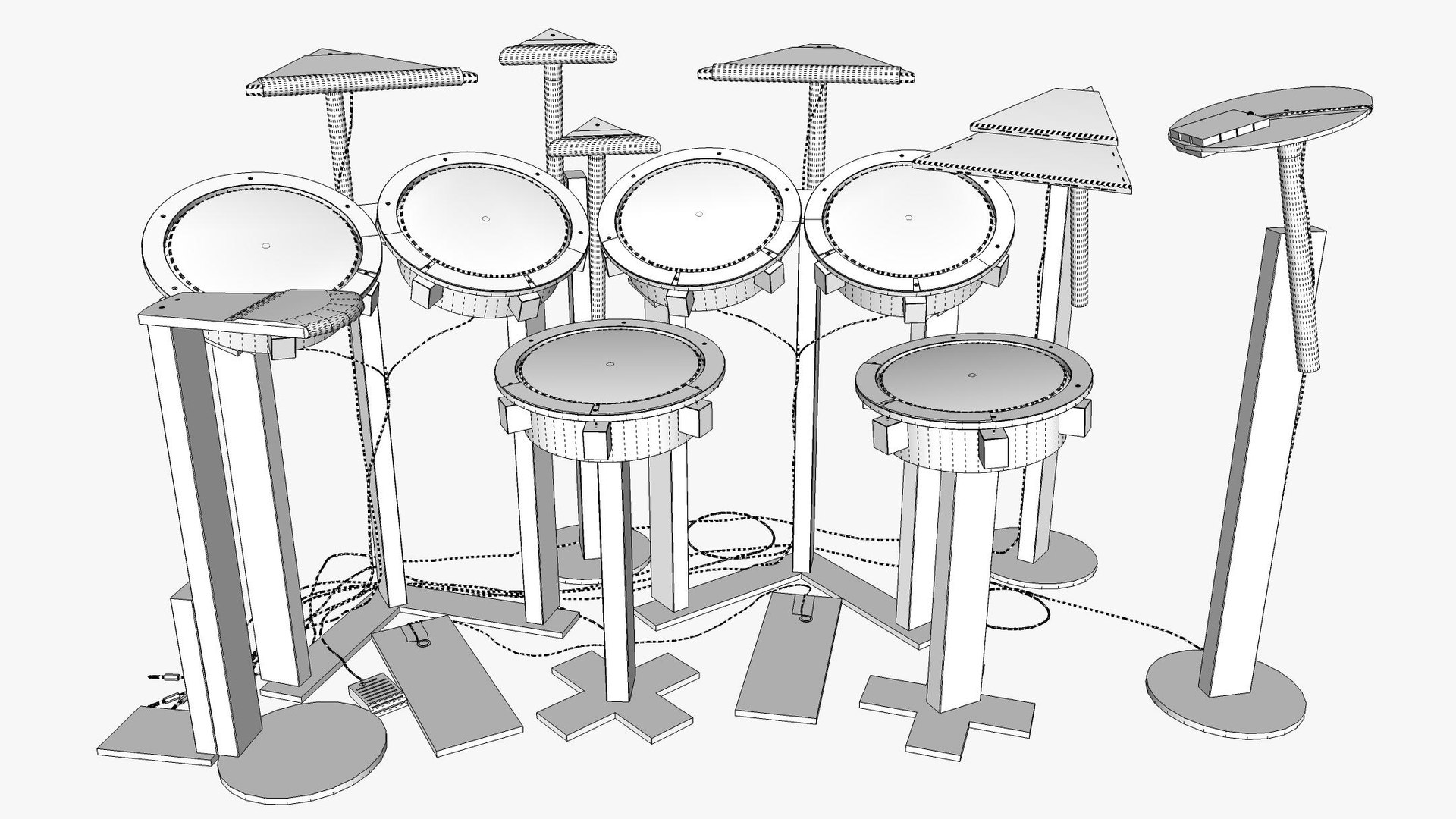My Home Built Electronic Drum Kit From 2011 3D Model - TurboSquid 2259945