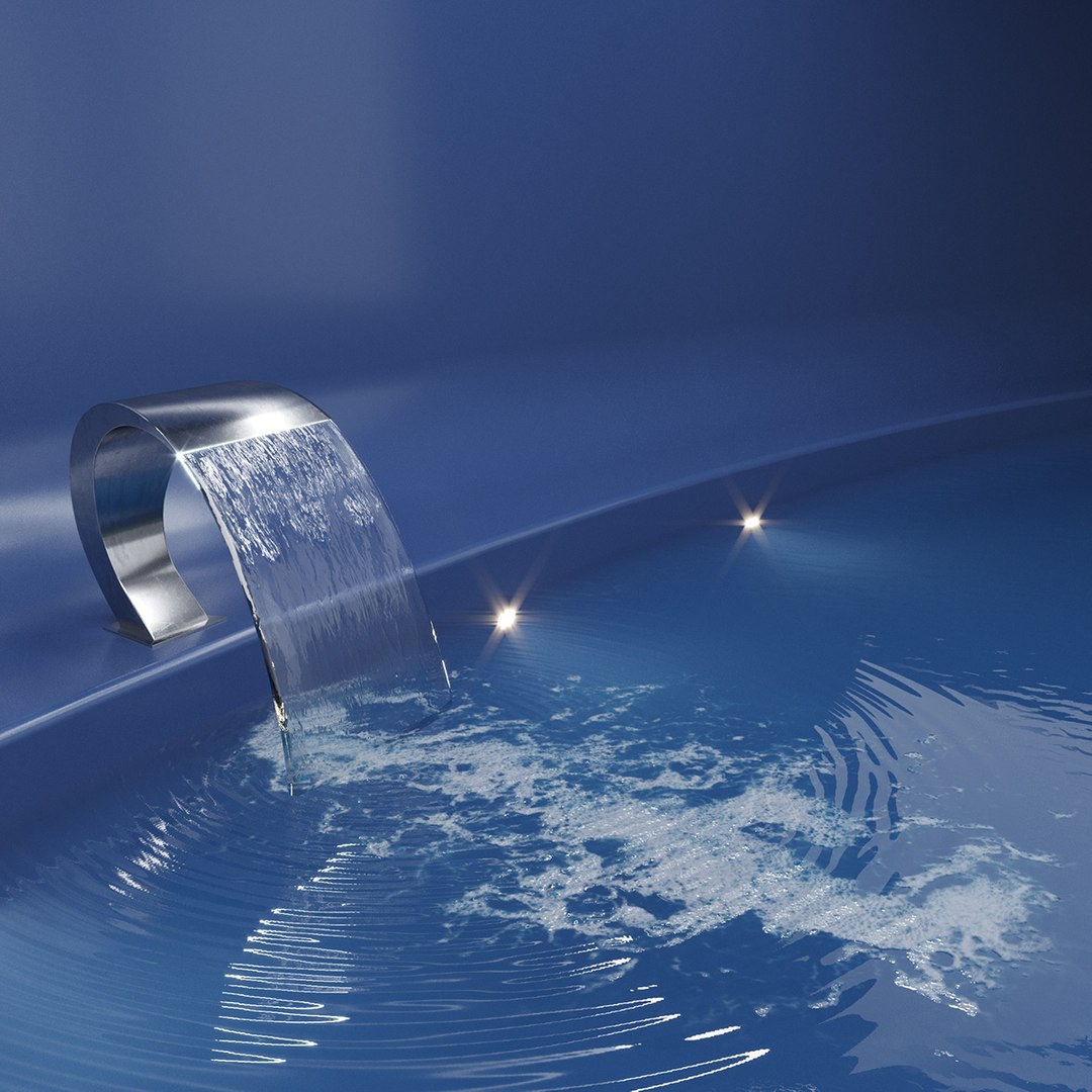 3D Water Pool Waterfall - TurboSquid 1395963