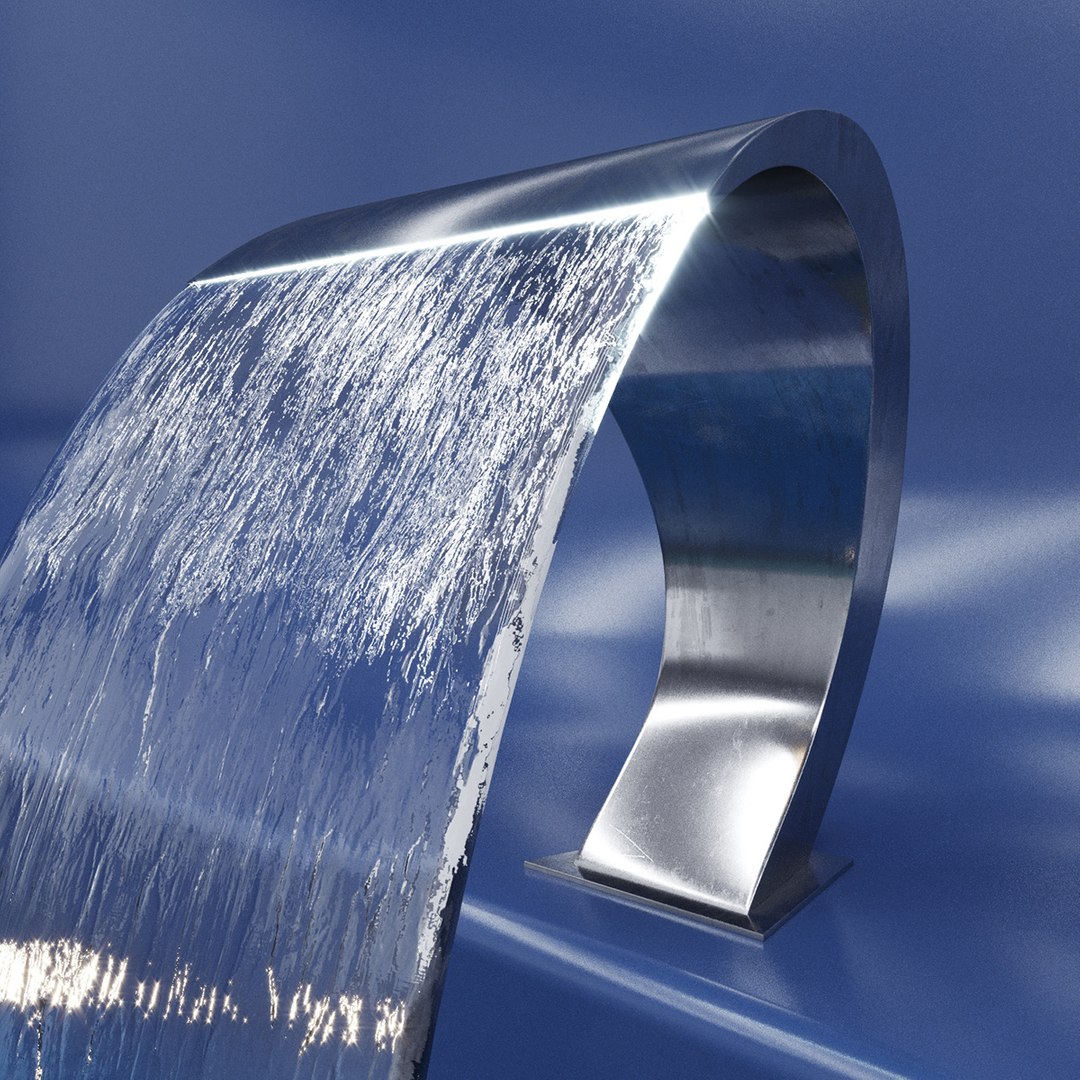 3D Water Pool Waterfall - TurboSquid 1395963