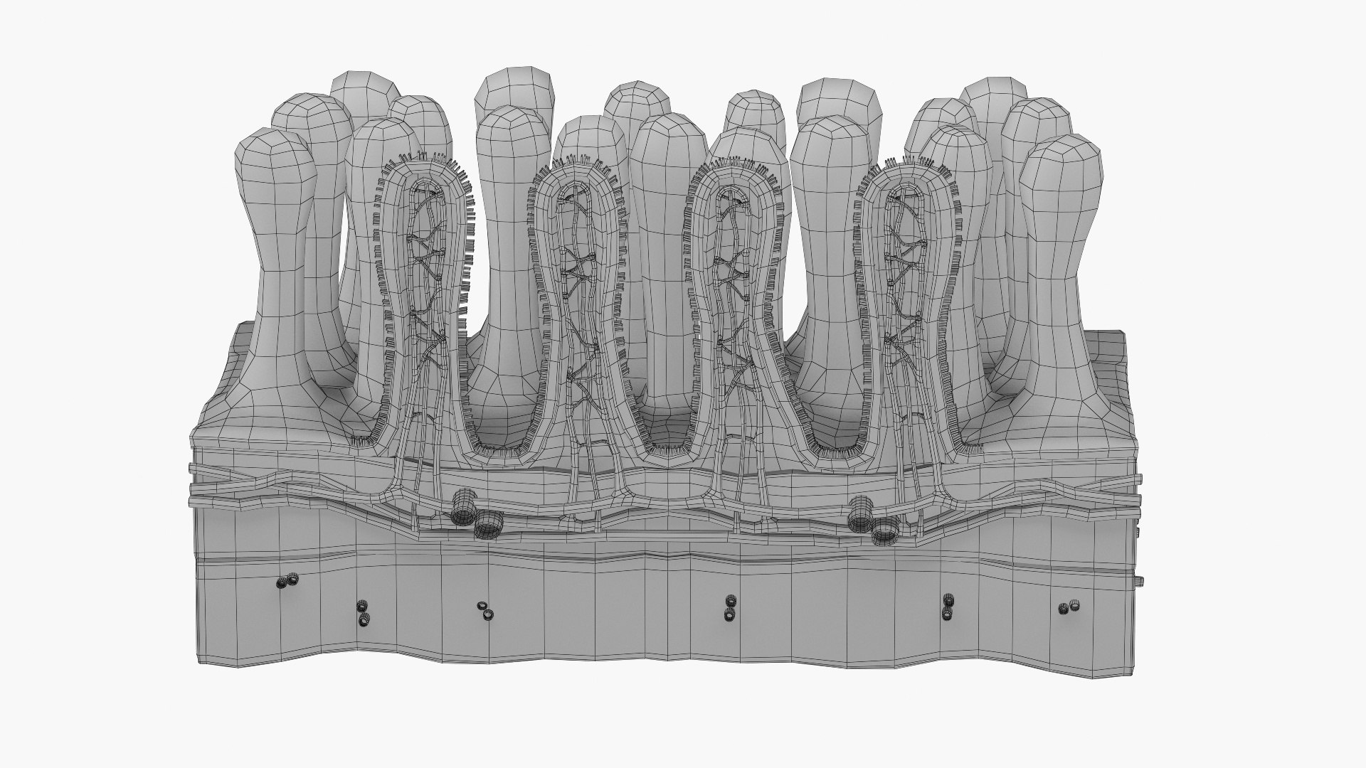 Villi Cross Section With Microvilli Model - TurboSquid 2347866