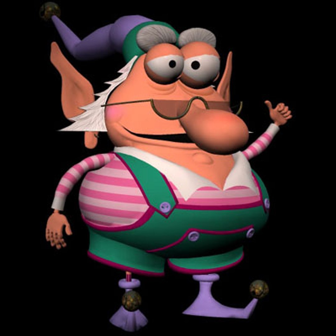 Christmas Elf Cartoon Character 3d Model