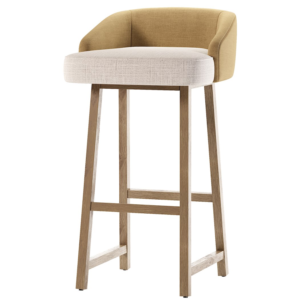 Kemble Upholstered Counter Stool With Solid Wood Frame 2015 3D Model ...