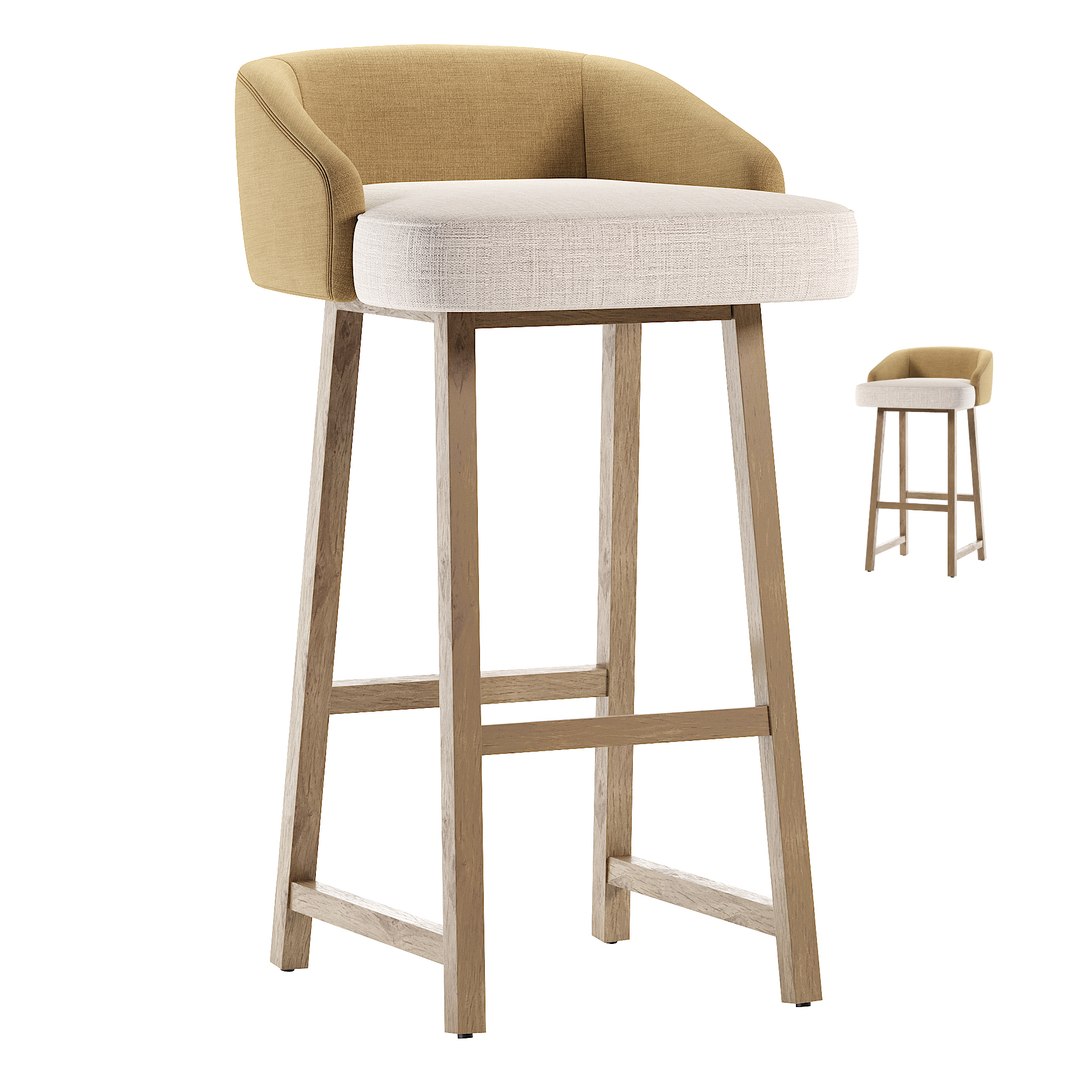 Kemble Upholstered Counter Stool With Solid Wood Frame 2015 3D Model ...