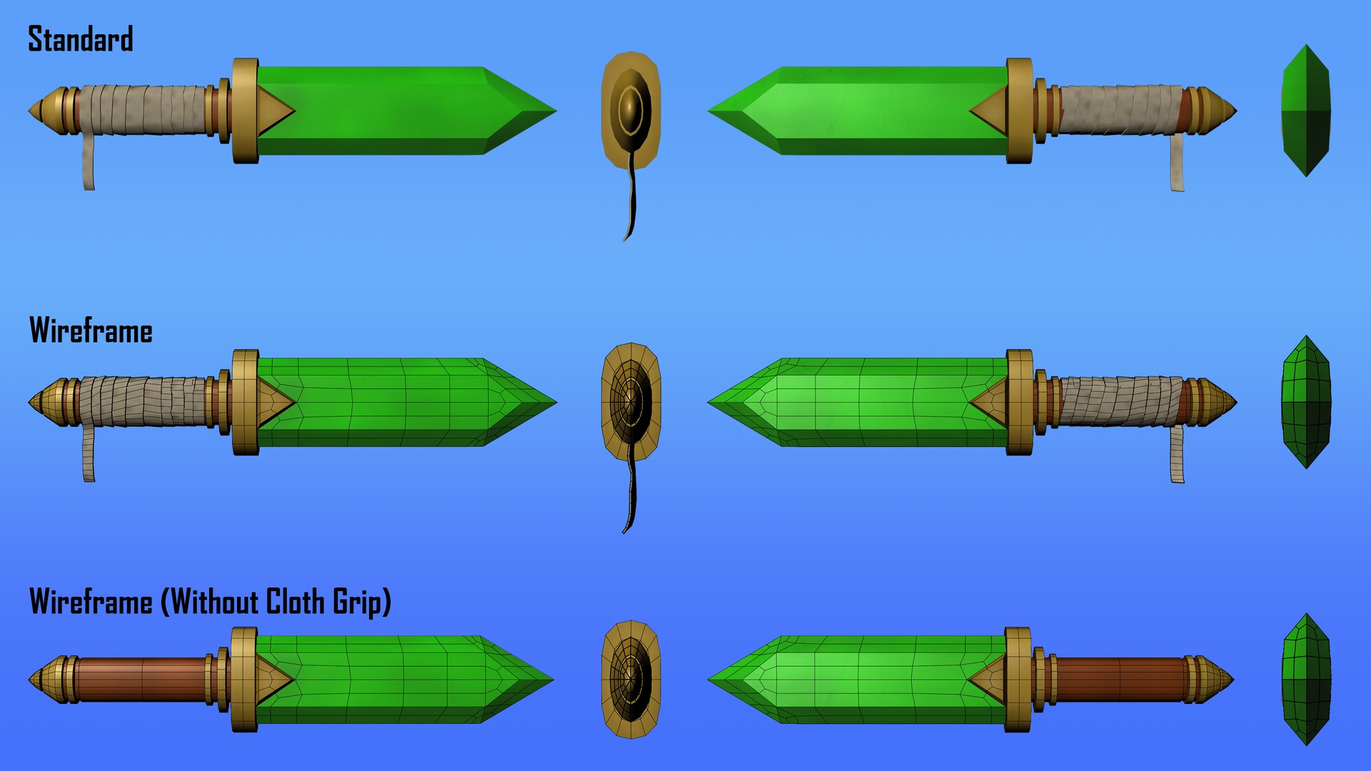 Toon Emerald Dagger 3D Model - TurboSquid 1348516