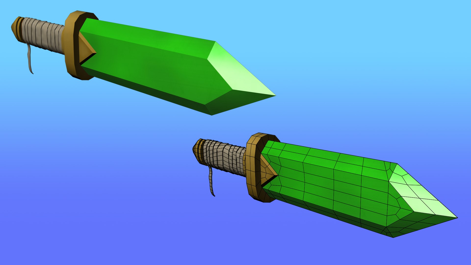 Toon Emerald Dagger 3D Model - TurboSquid 1348516