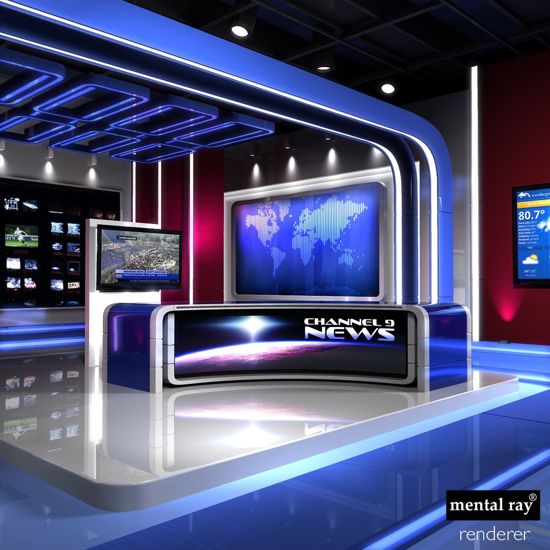 European News Studio - 3d Max