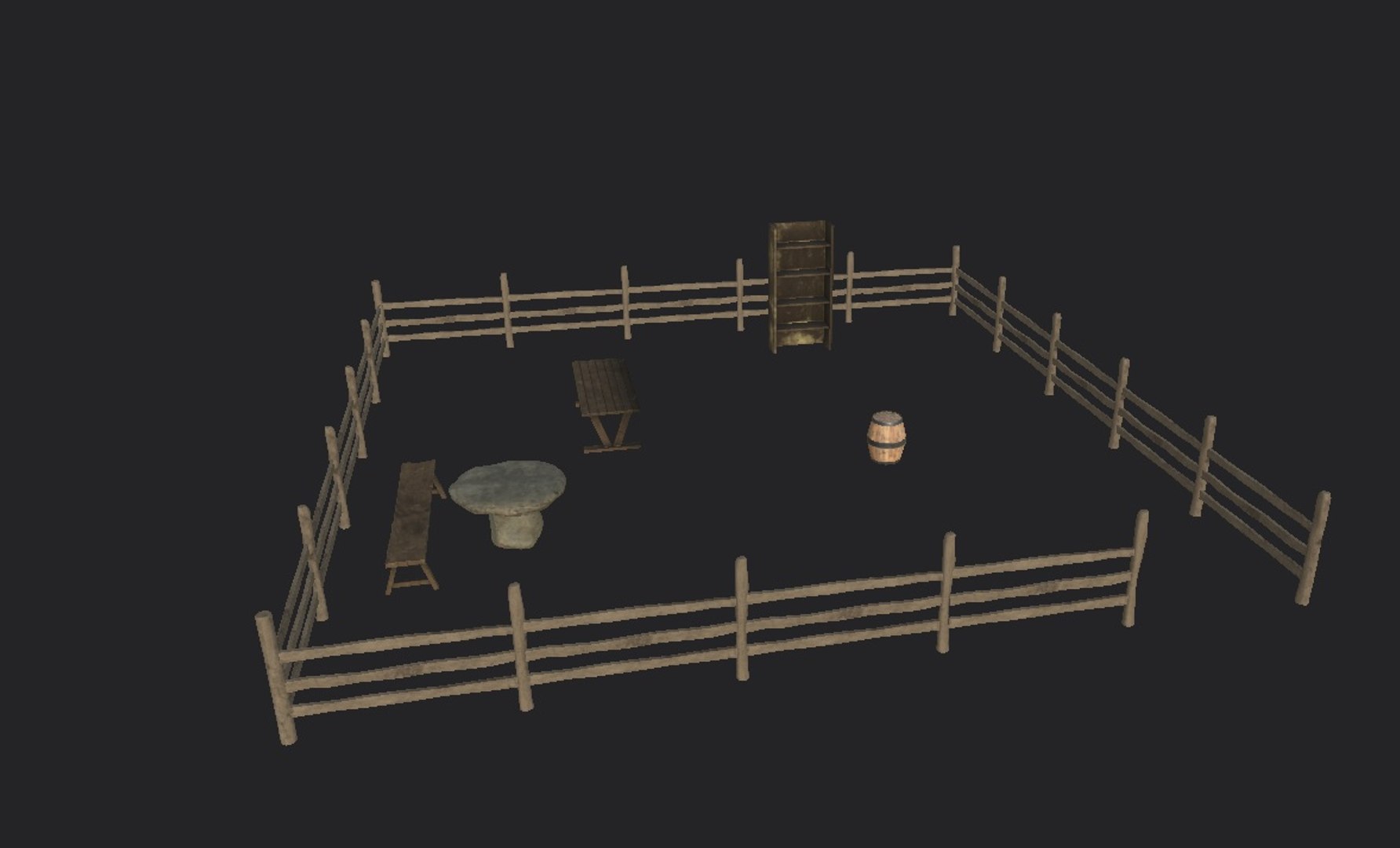 Barn Table Stone Bench 3D Model - TurboSquid 1519451