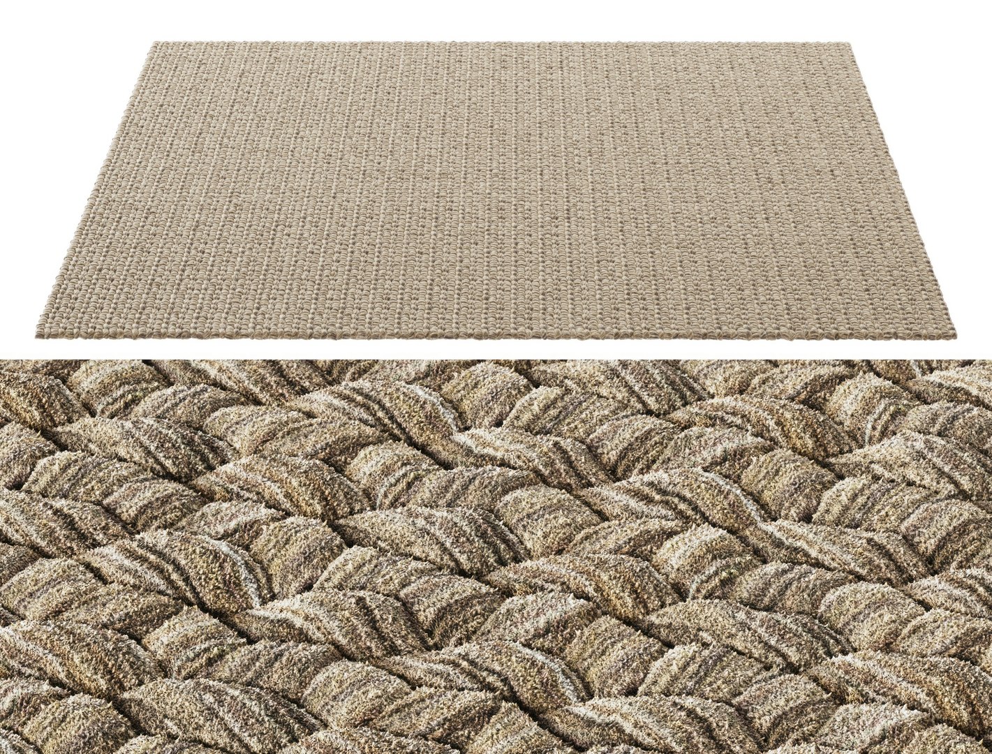 Rope Wicker Rectangle Carpet Model - TurboSquid 2285483