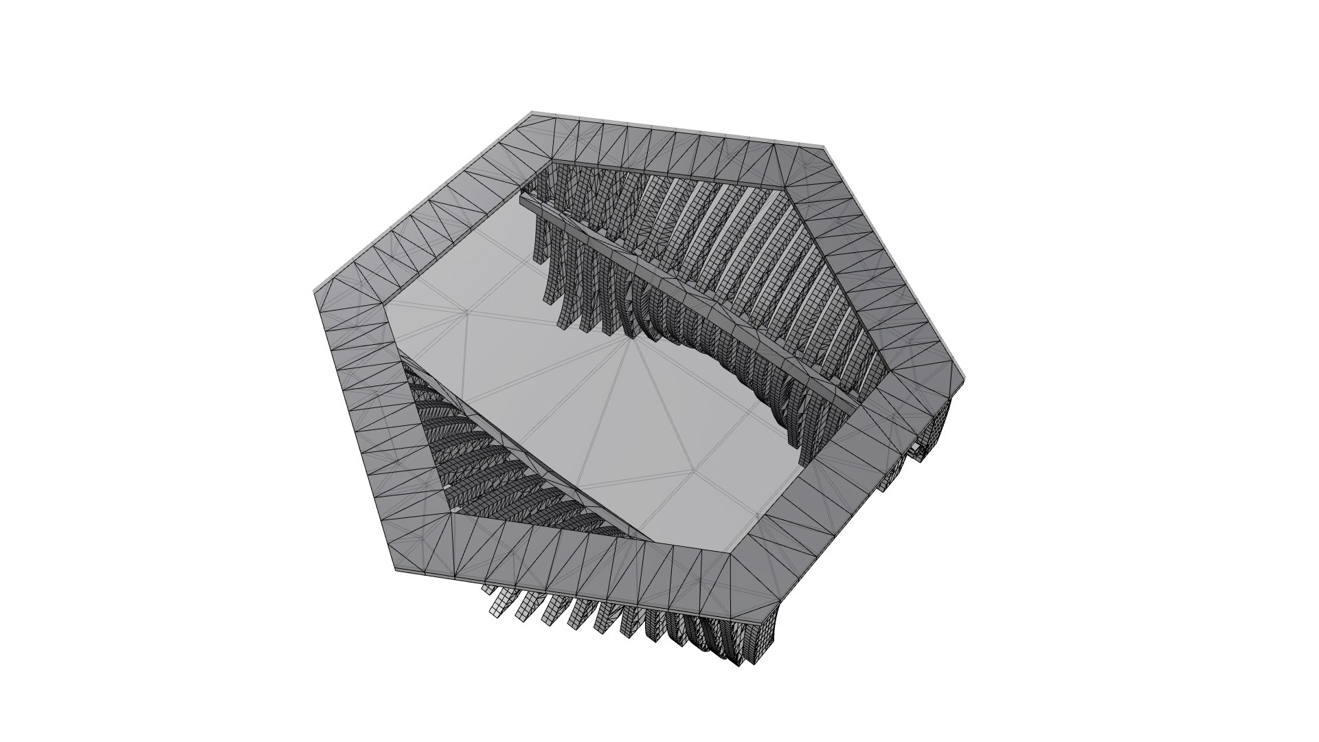 3D Hexagon Table Curvy Beams - TurboSquid 2189034