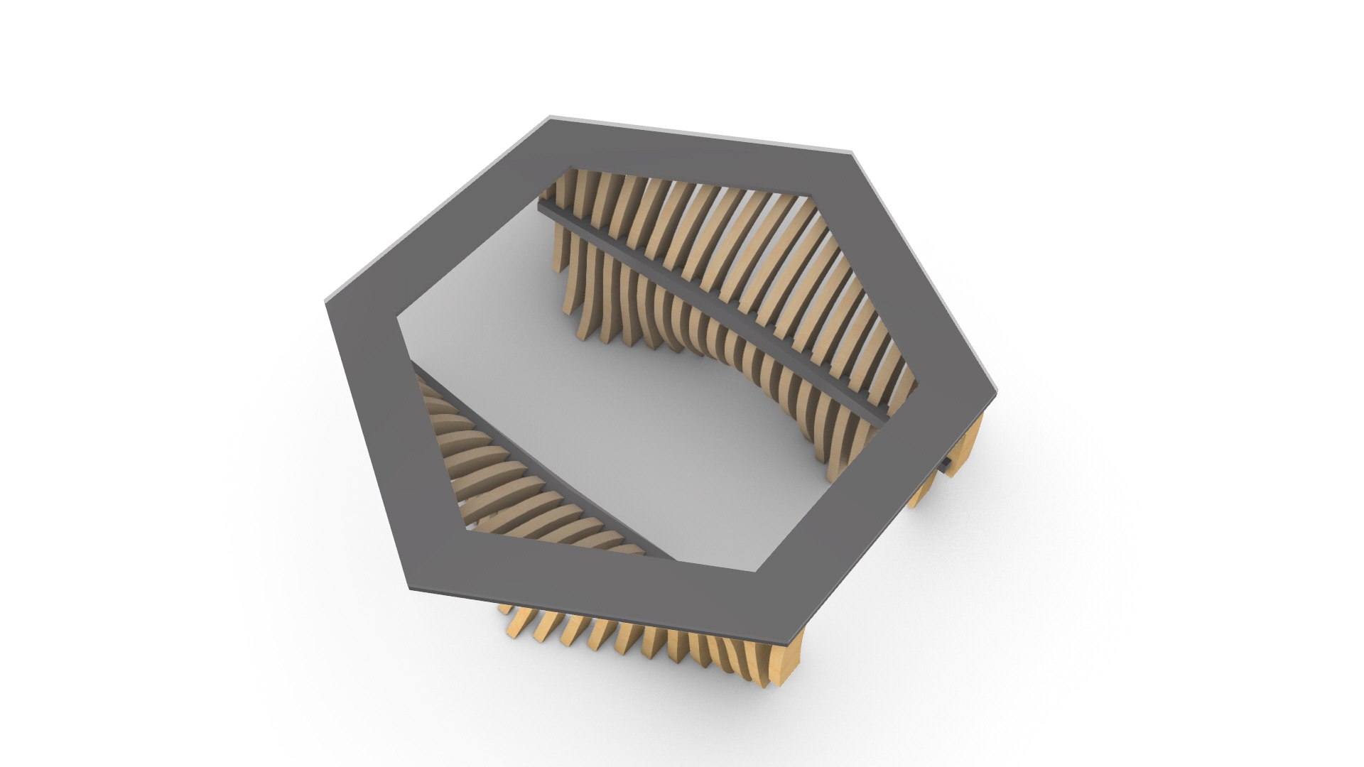 3D Hexagon Table Curvy Beams - TurboSquid 2189034